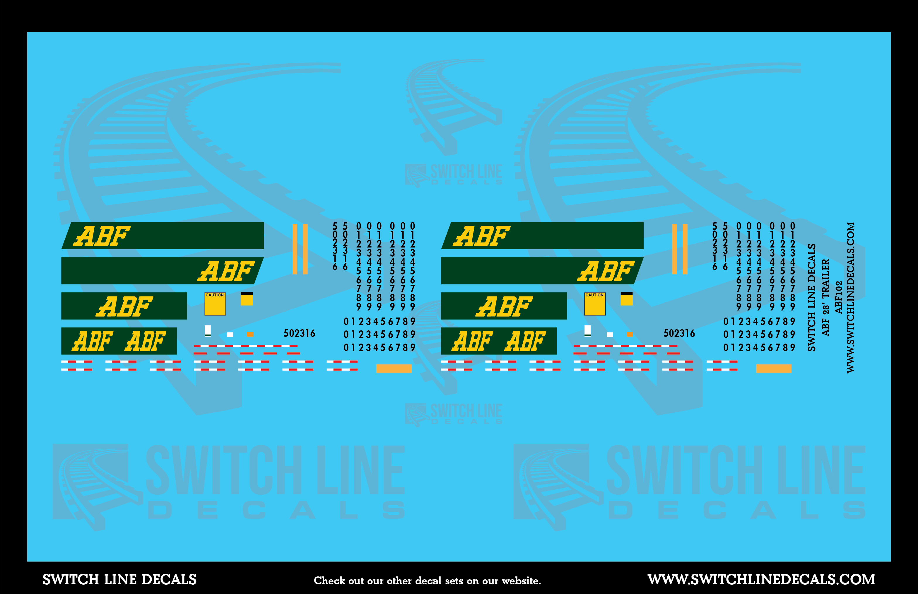 N Scale ABF Freight 28' Trailers Decal Set – Mountain West Model Trains