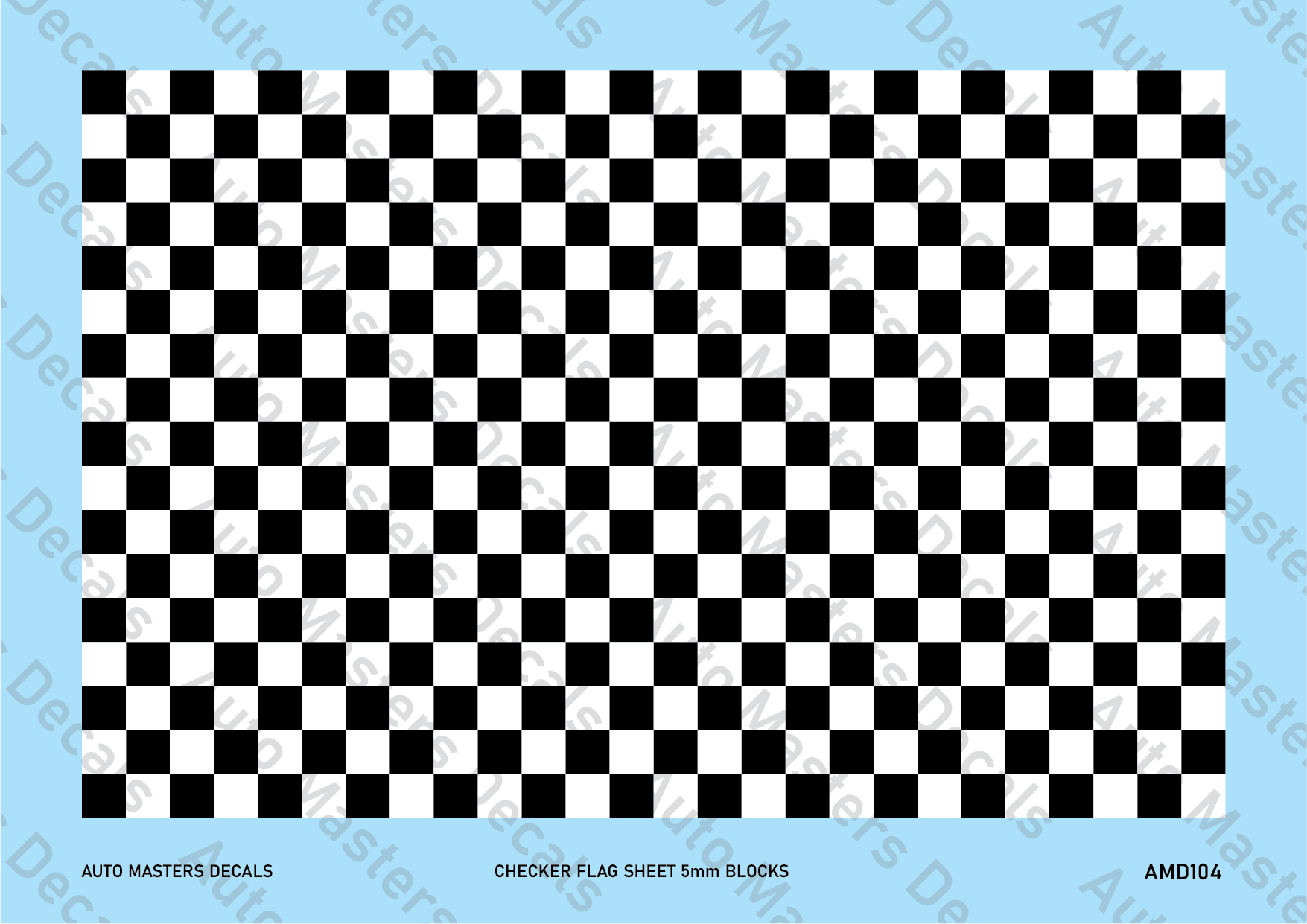 Auto Masters Decals Checkered Flag Sheet Decal Set 5mm Blocks ...