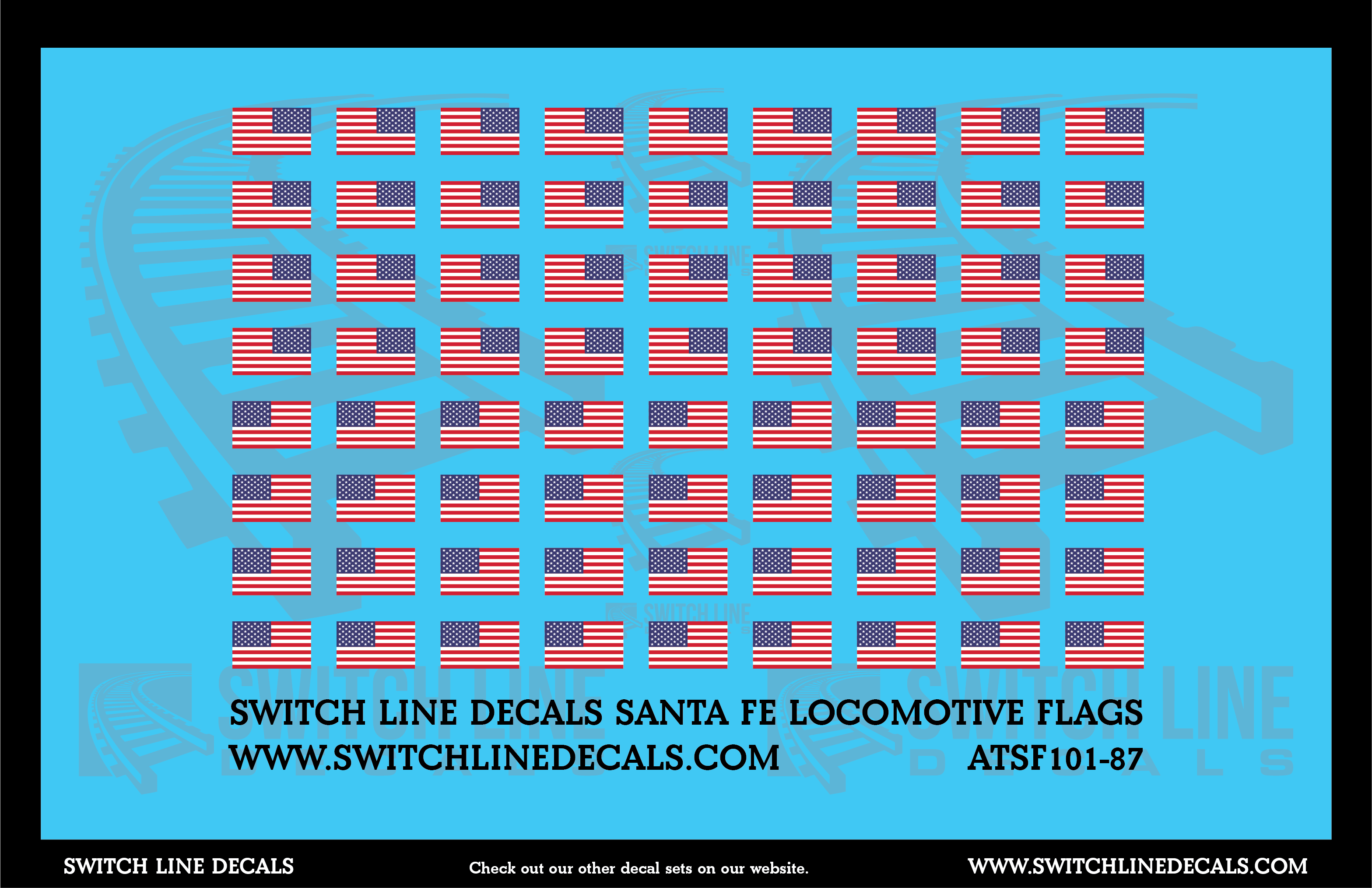 HO Scale Santa Fe Locomotive Flags Decal Set – Mountain West Model Trains