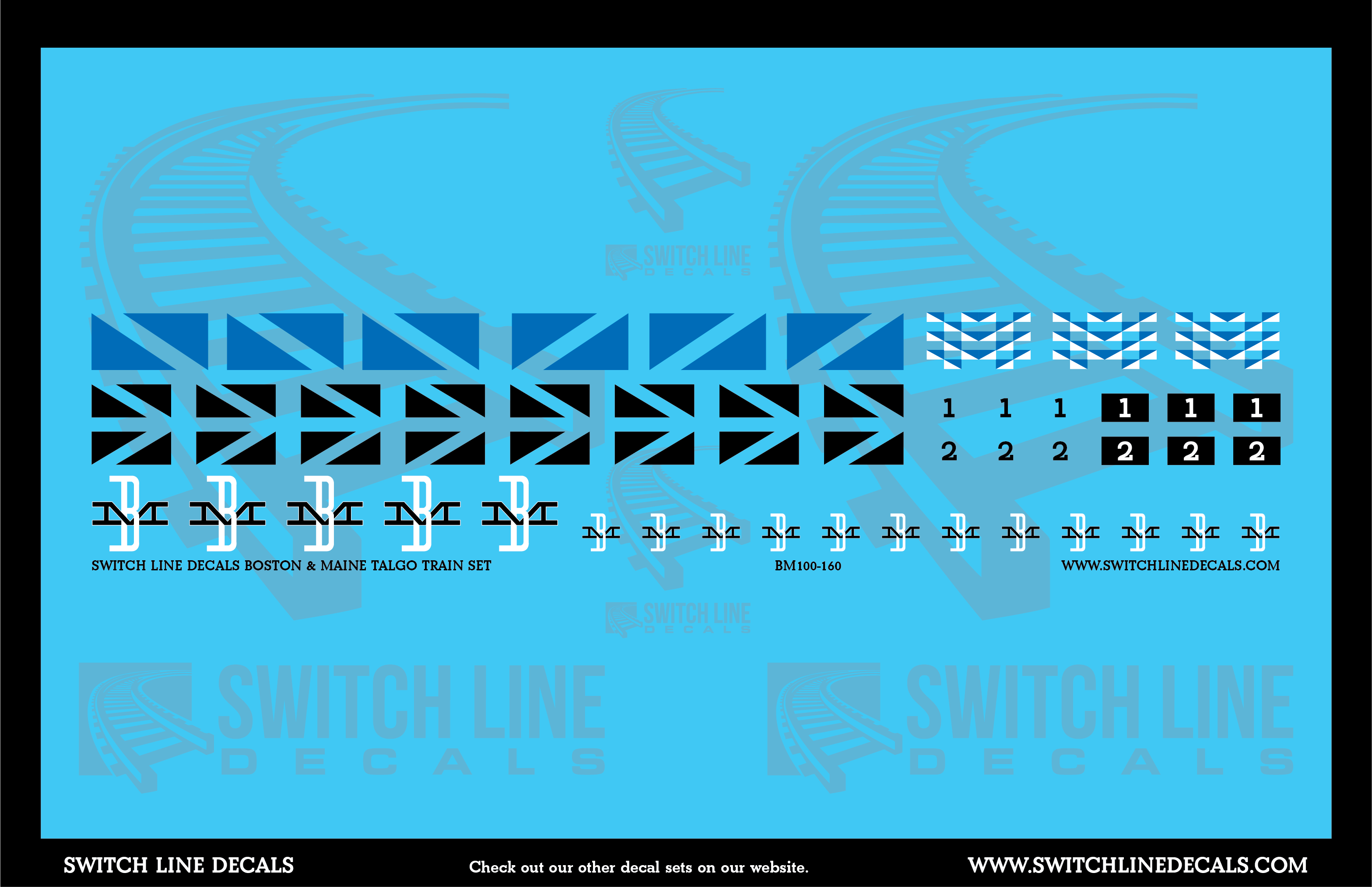 N Scale Boston & Maine Talgo Train Set Decal Set – Mountain West Model ...