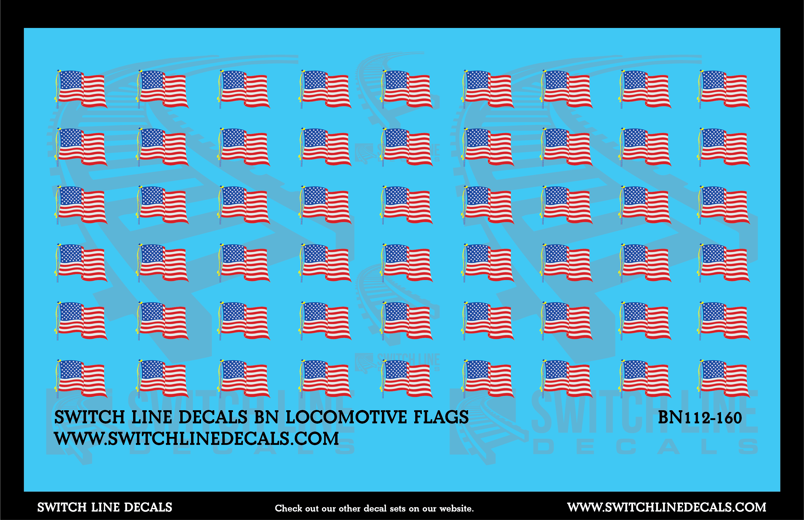 N Scale Burlington Northern Flags Decal Set – Mountain West Model Trains