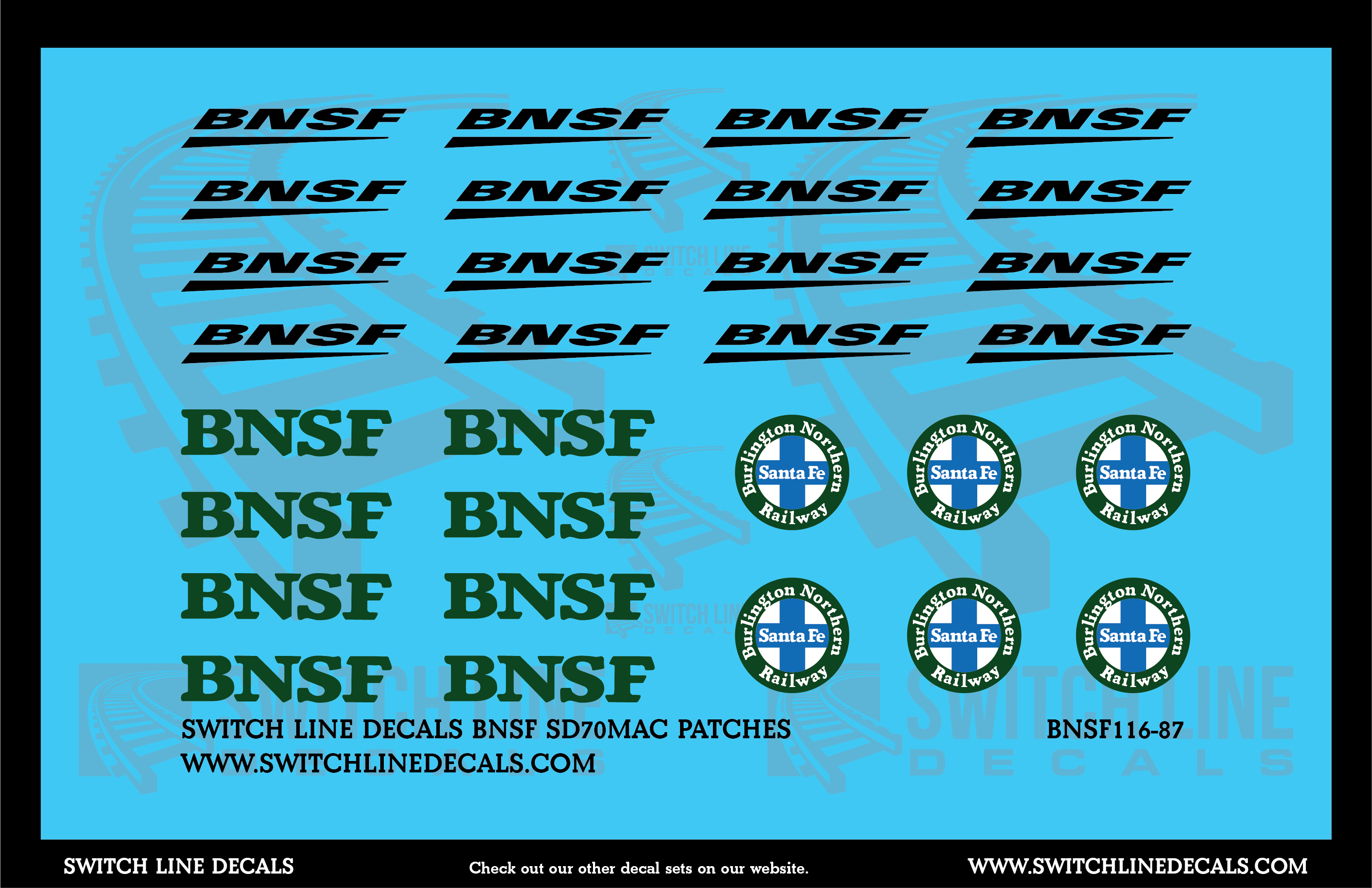 HO Scale BNSF SD70MAC Patches Decal Set – Mountain West Model Trains