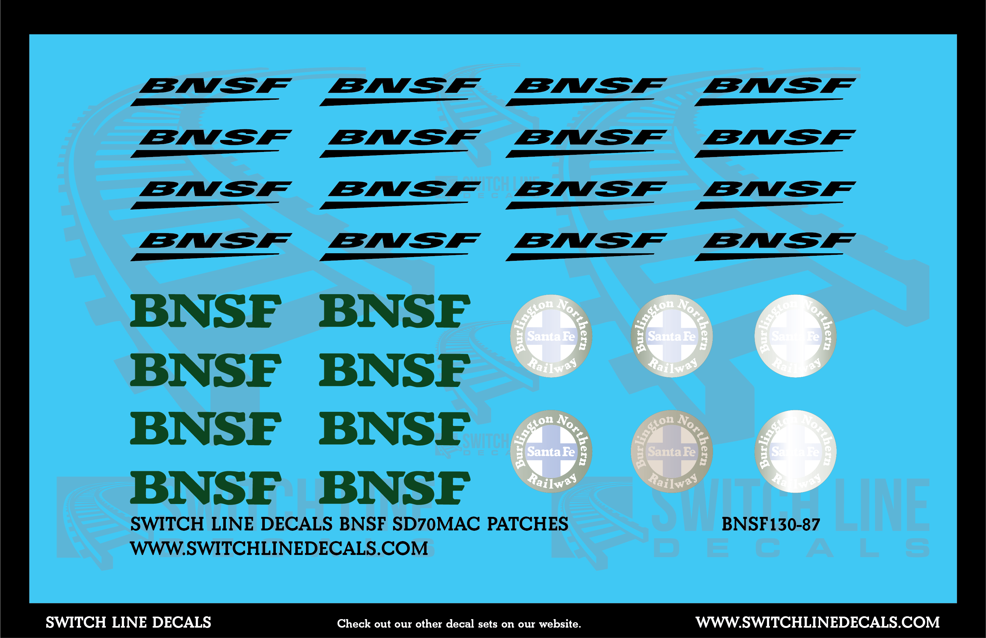HO Scale BNSF SD70MAC Patches With Faded Logos Decal Set – Mountain ...