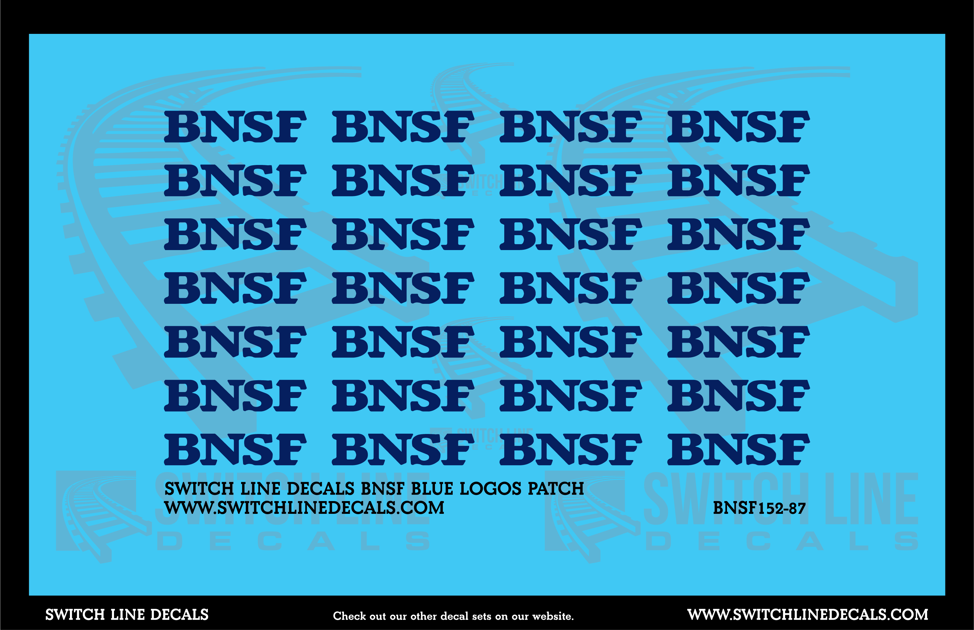 HO Scale BNSF Locomotive Blue Patching Decal Set – Mountain West Model ...