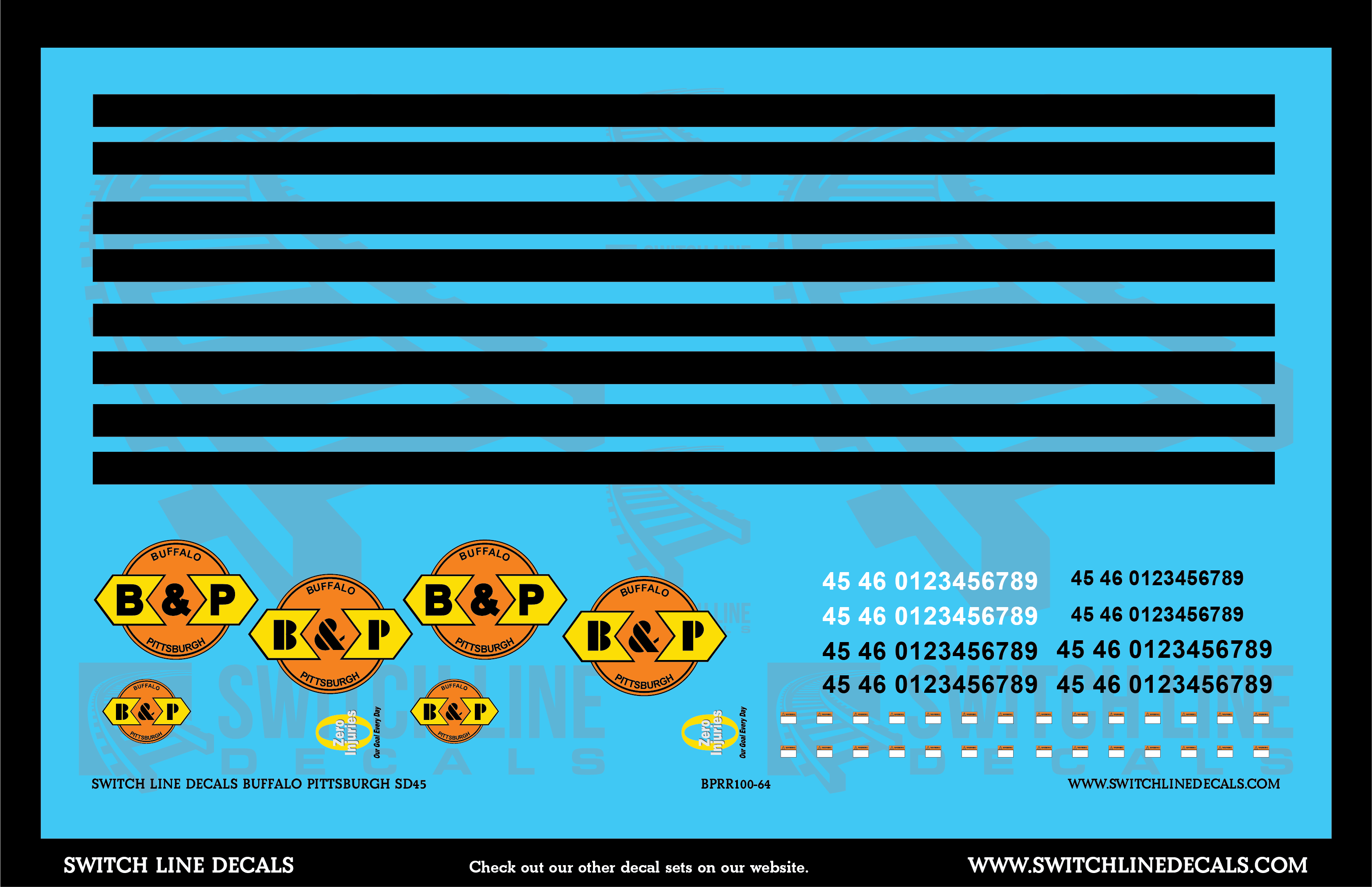 S Scale Buffalo & Pittsburgh SD45 Locomotive Decal Set – Mountain West ...