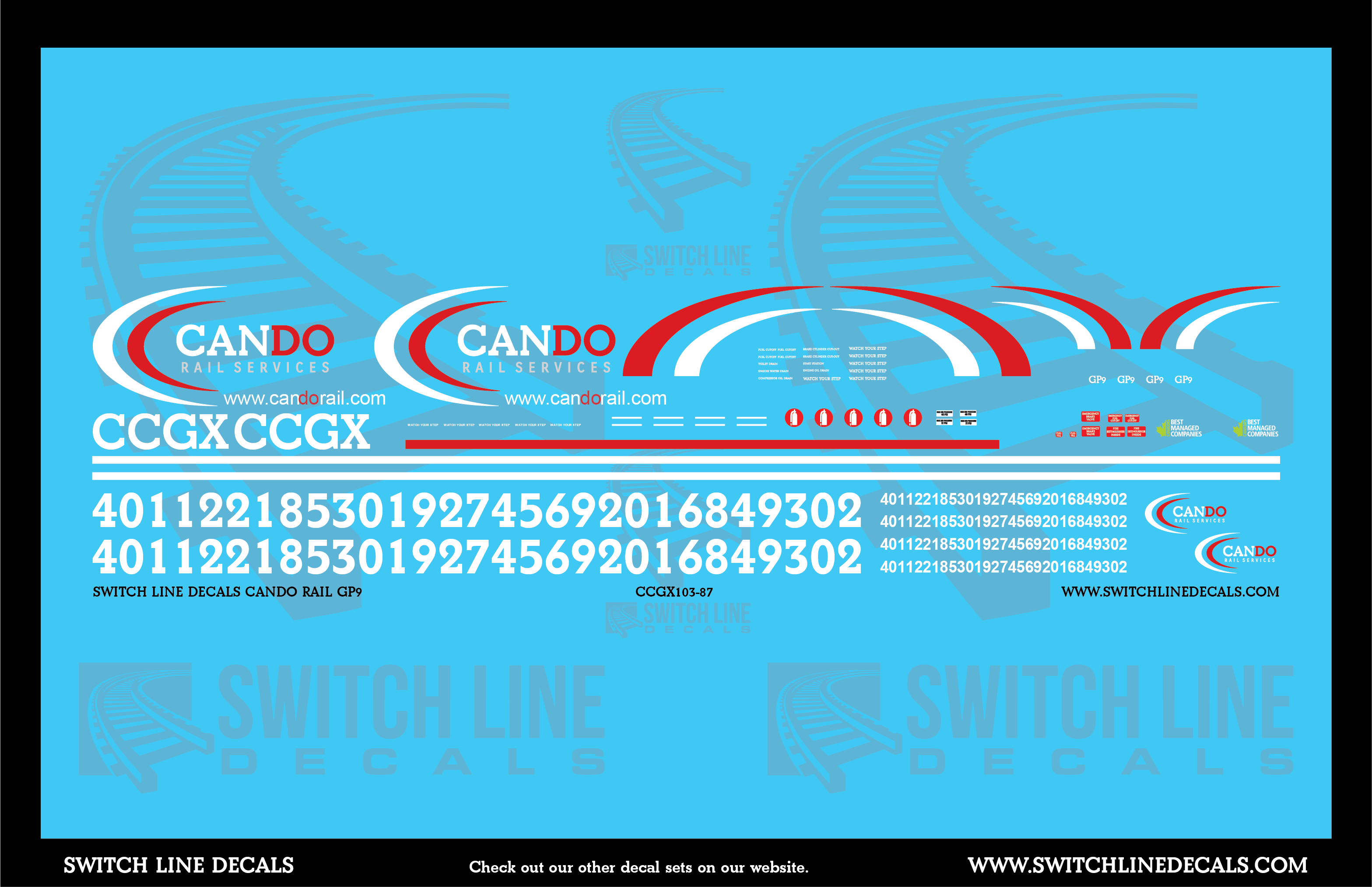 HO Scale Cando Rail GP9 Locomotive Decal Set – Mountain West Model Trains