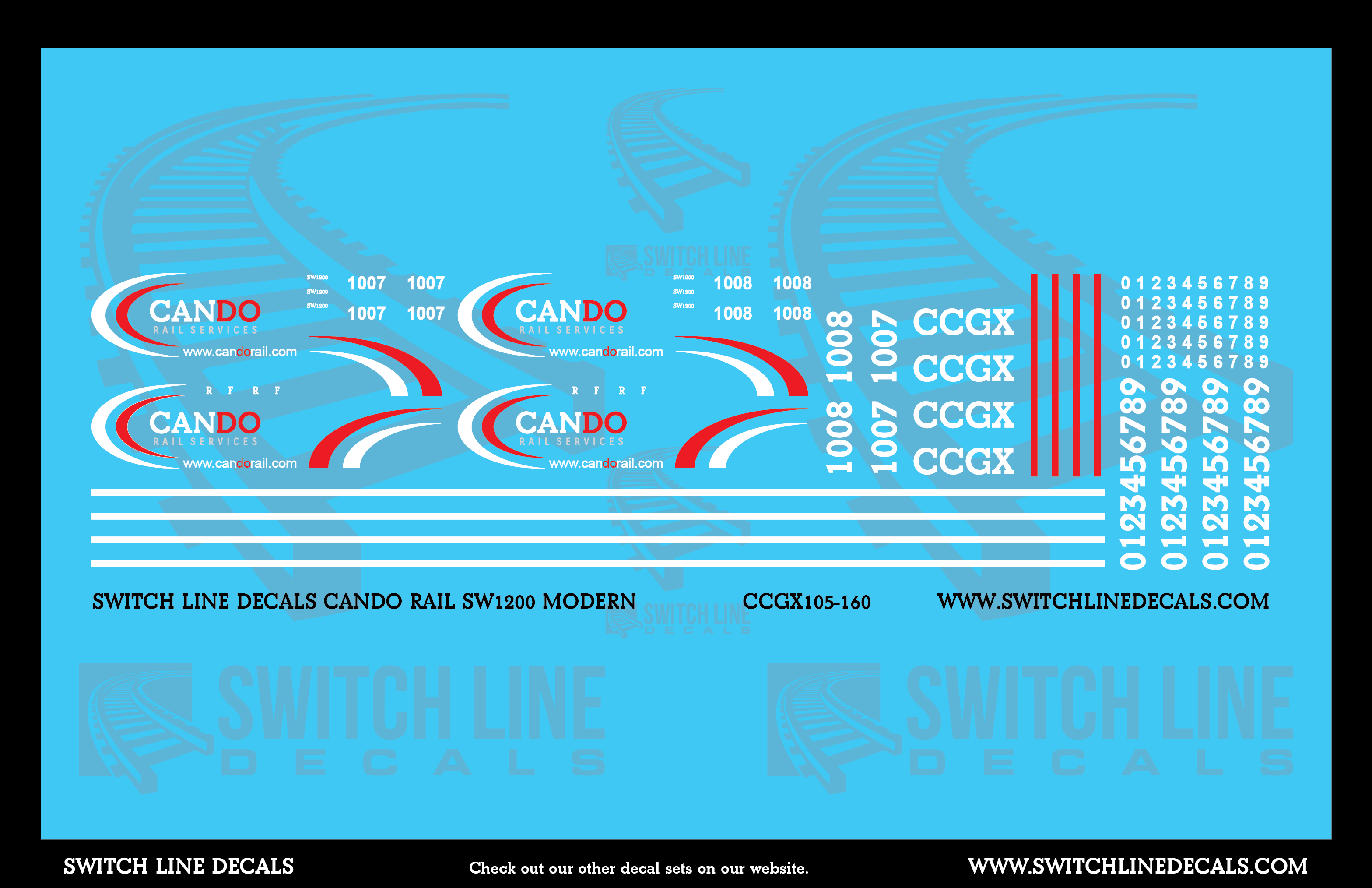 N Scale Cando Rail SW1200 Modern Locomotive Decal Set – Mountain West ...