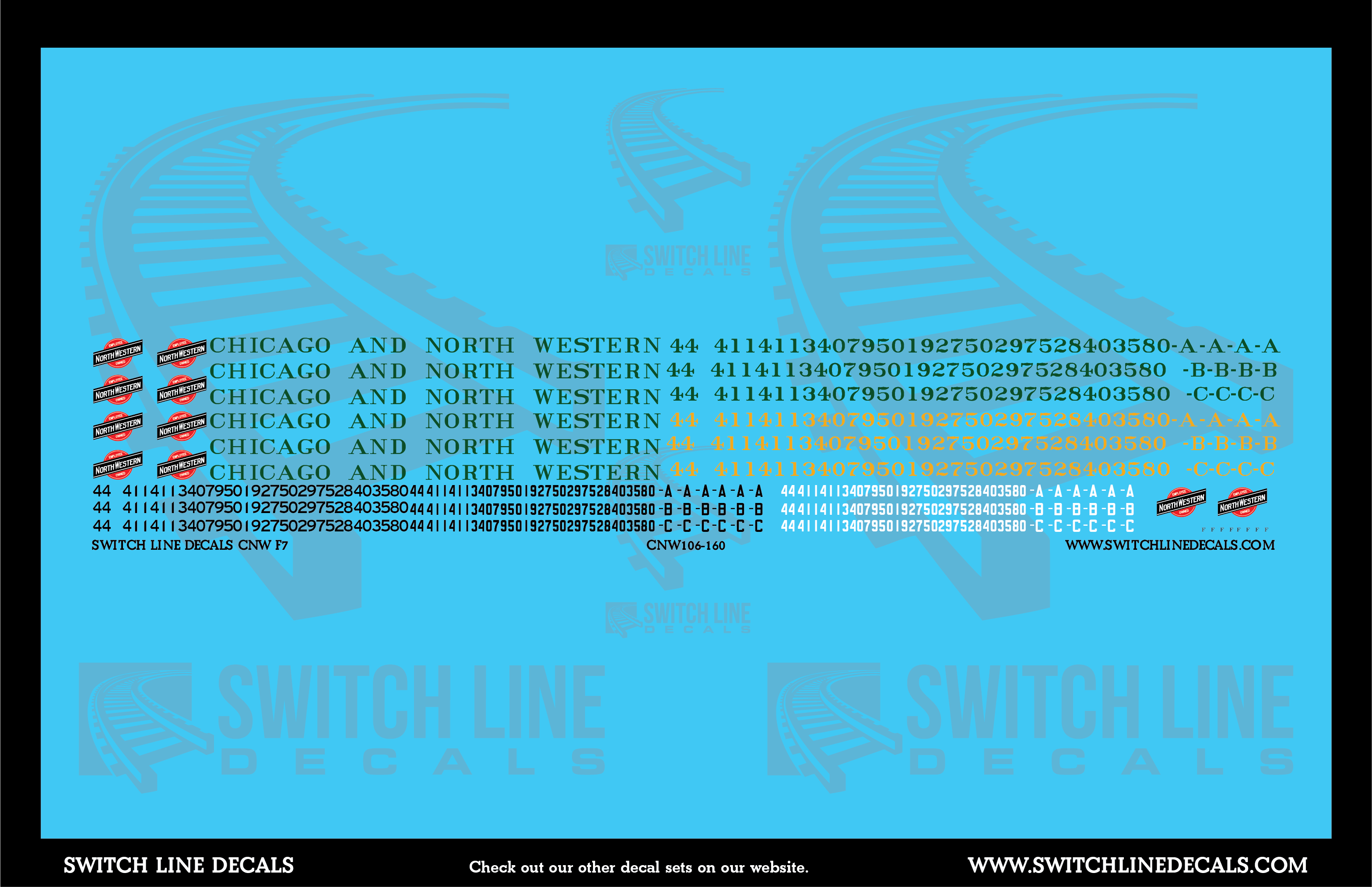 N Scale CNW F7 Locomotive Decals – Mountain West Model Trains