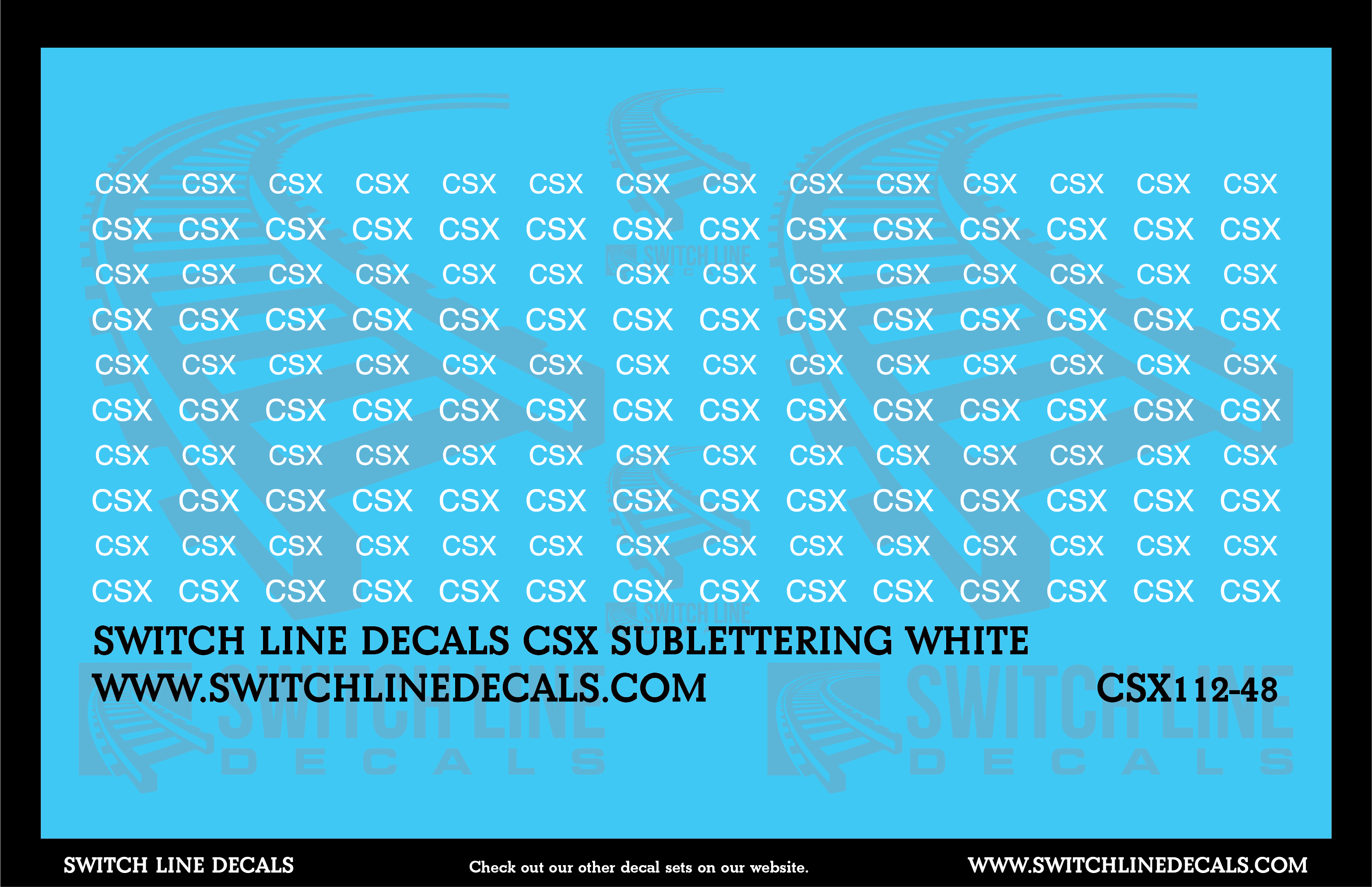 O Scale CSX Sublettering White Decal Set – Mountain West Model Trains
