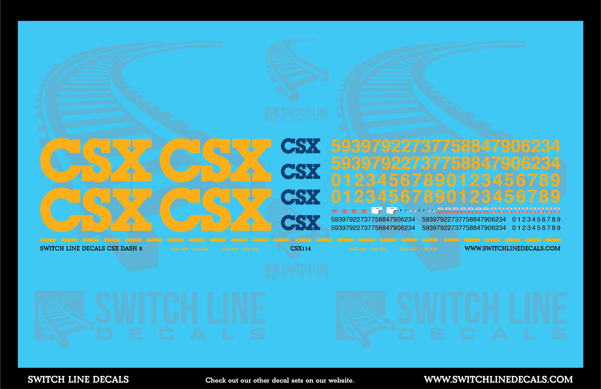 N Scale CSX GE Dash 8 Locomotive Decal Set – Mountain West Model Trains