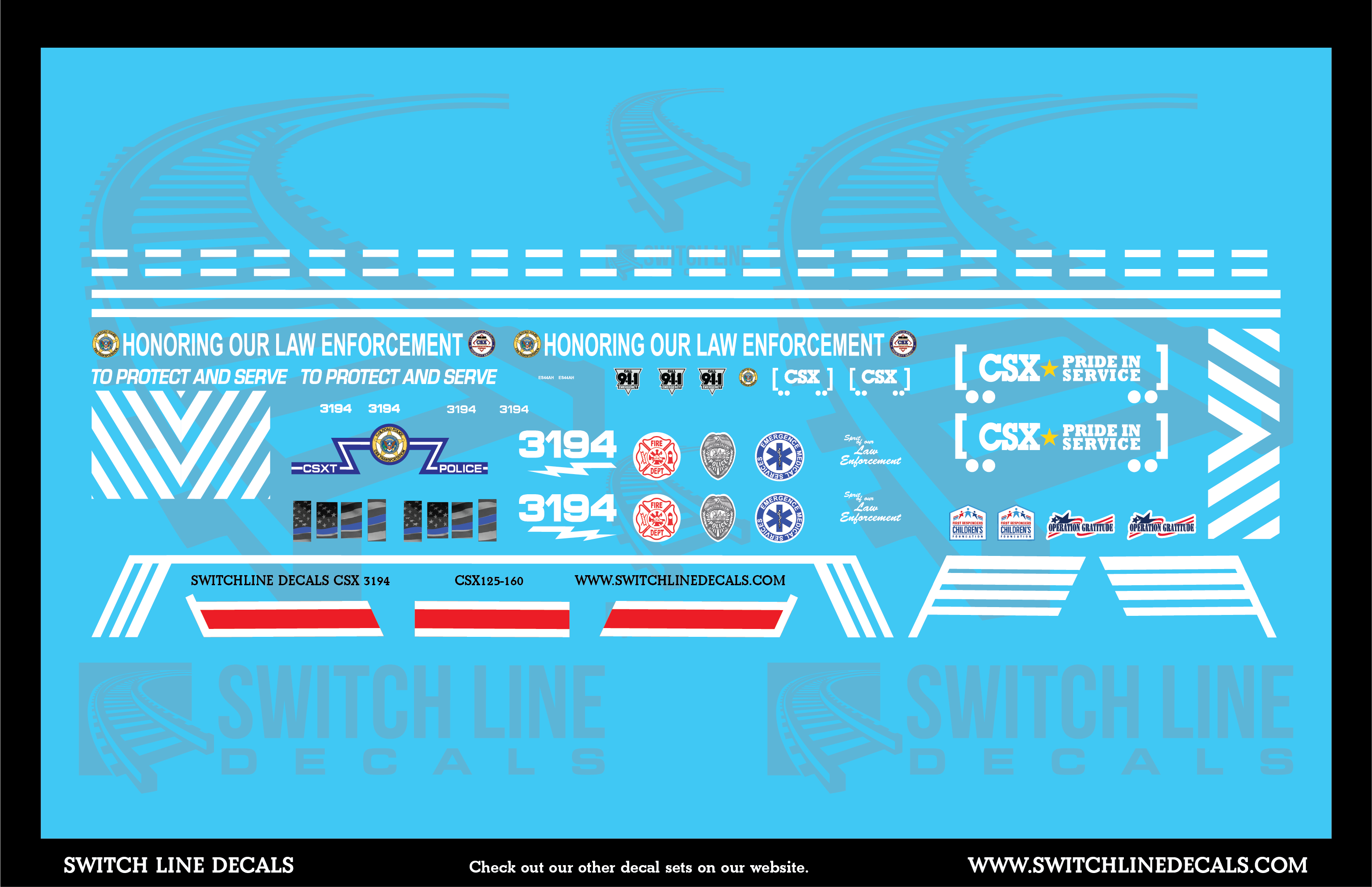 N Scale CSX 3194 Locomotive Decal Set – Mountain West Model Trains