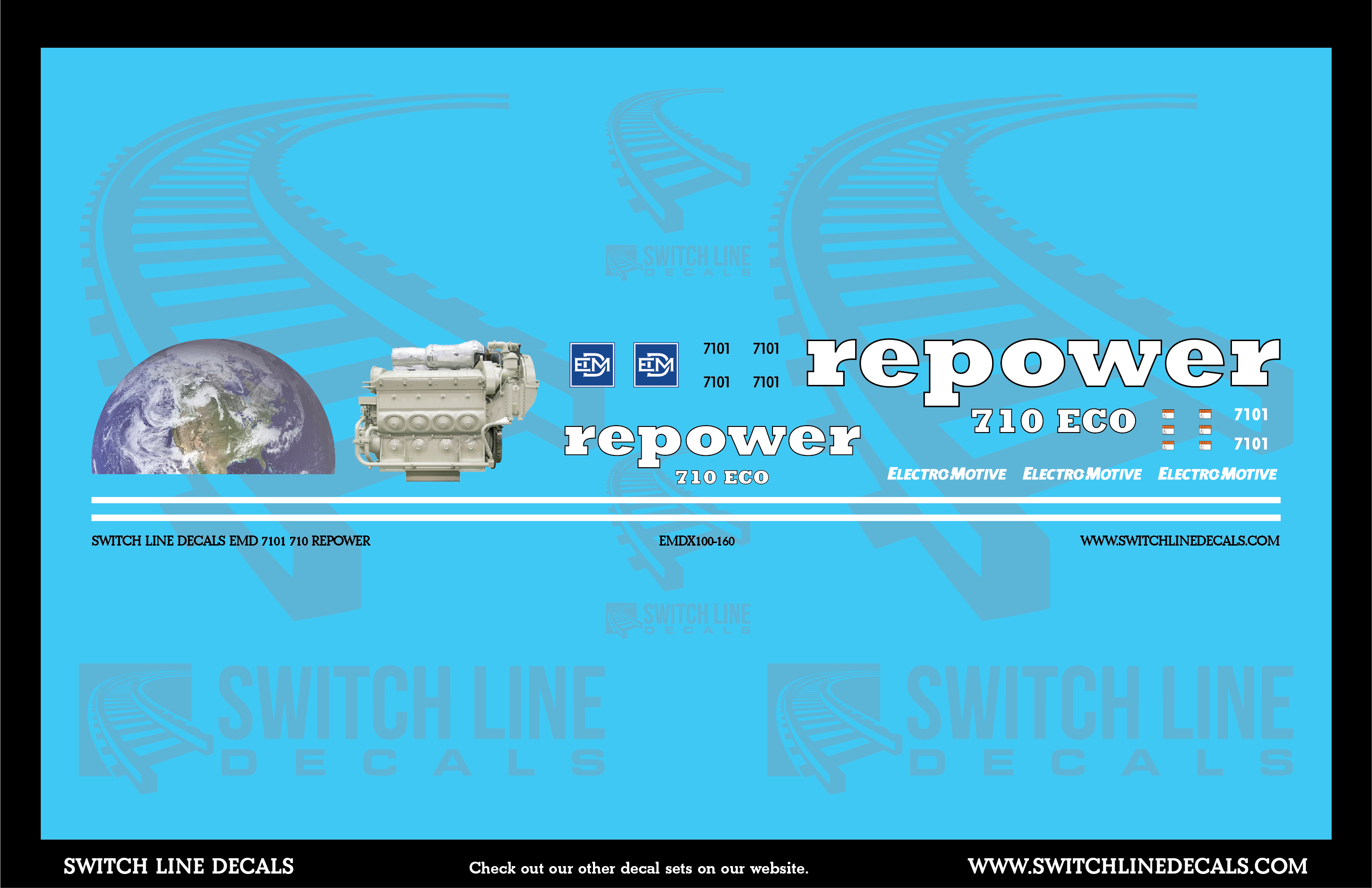 N Scale EMD 7101 710 Repower Locomotive Decal Set – Mountain West Model ...