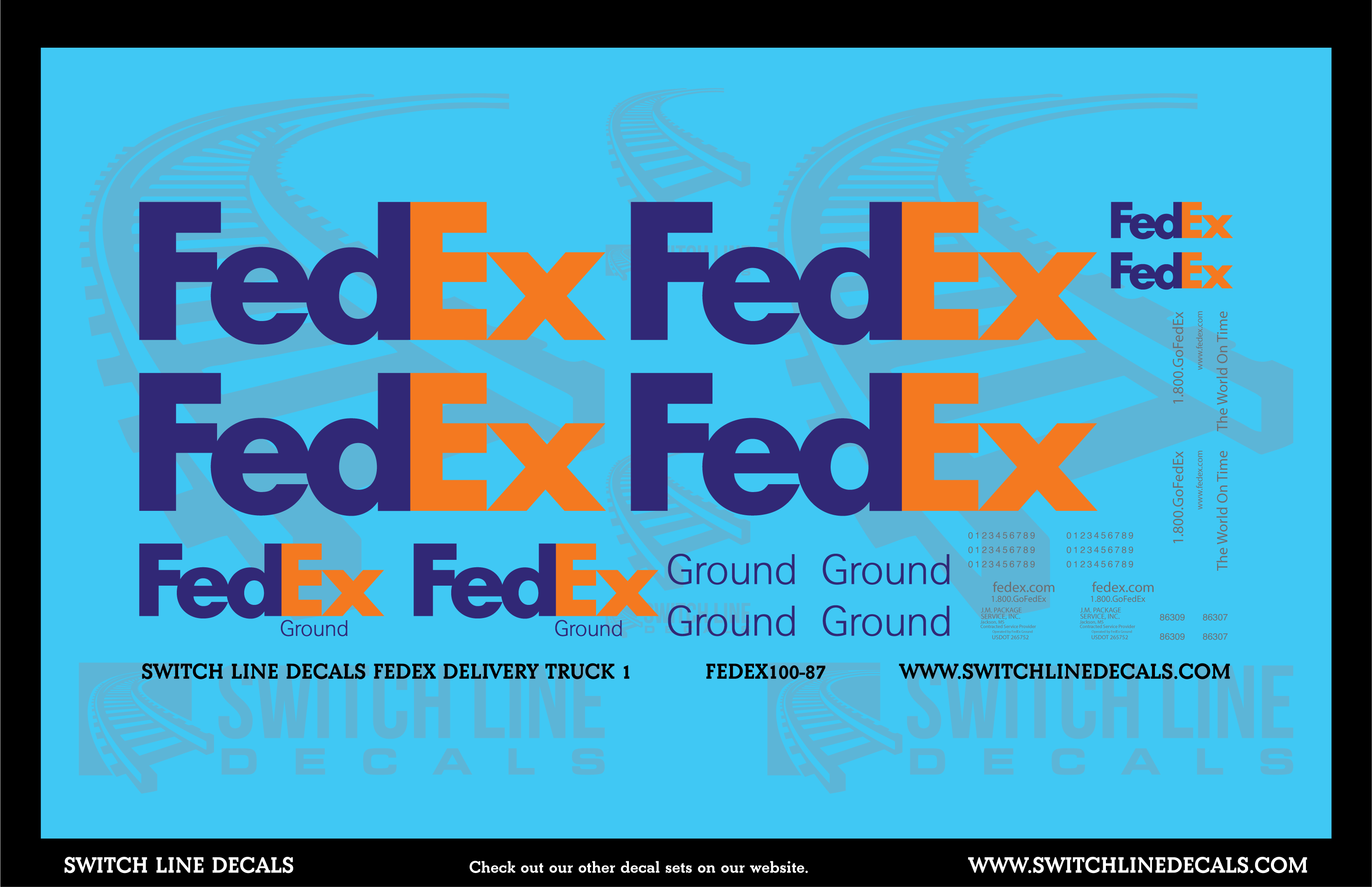 HO Scale FedEx Delivery Van Decal Set – Mountain West Model Trains