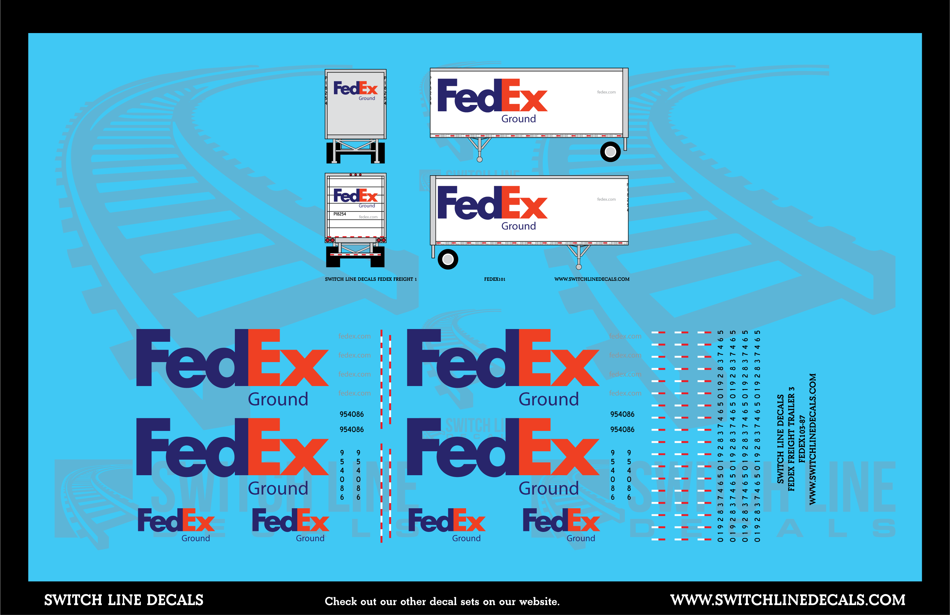 HO Scale FedEx Ground Little Trailers Decal Set – Mountain West Model ...