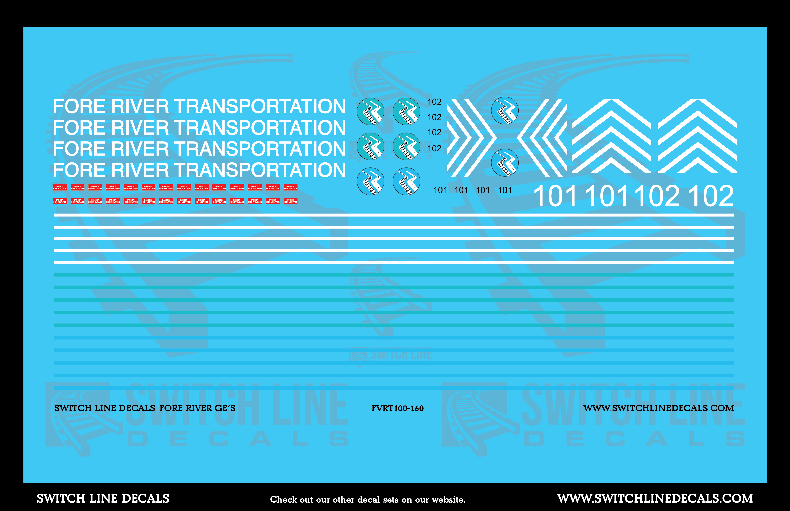 N Scale Fore River Transportation 101 102 Locomotive Decal Set ...