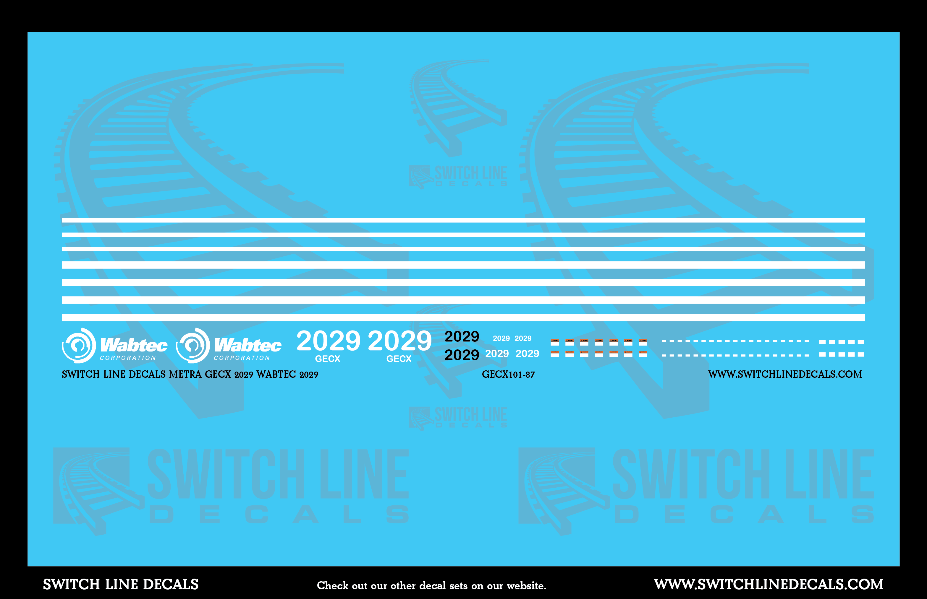 HO Scale Metra GECX 2029 Wabtec 2029 Locomotive Decal Set – Mountain ...
