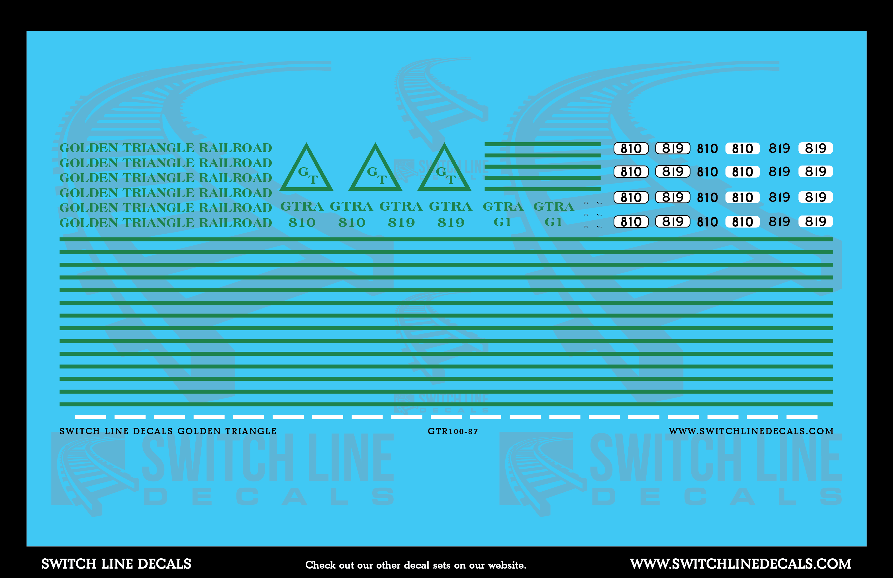 HO Scale Golden Triangle Locomotive Decal Set – Mountain West Model Trains