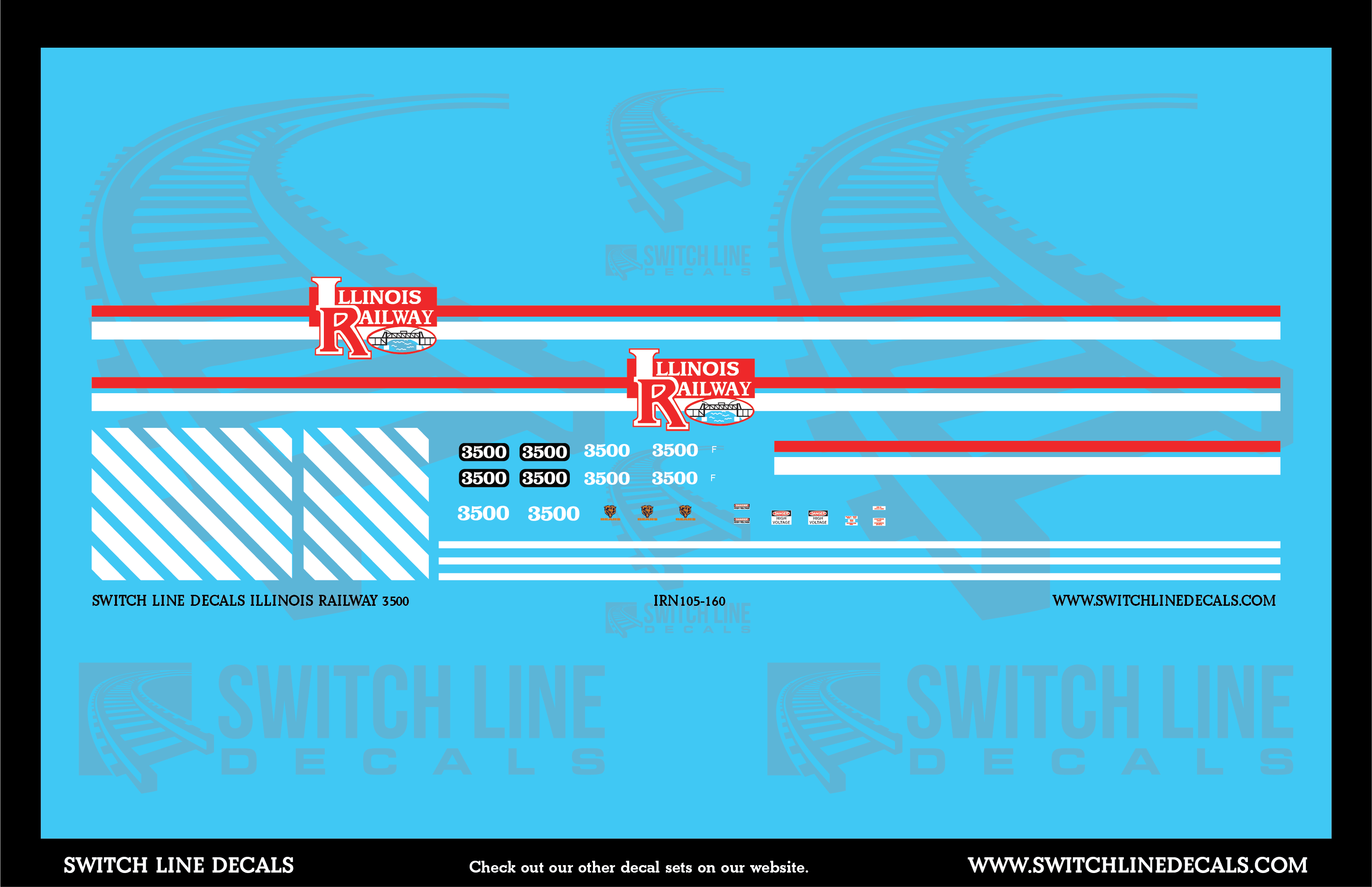 N Scale Illinois Railway 3500 Locomotive Decal Set – Mountain West ...