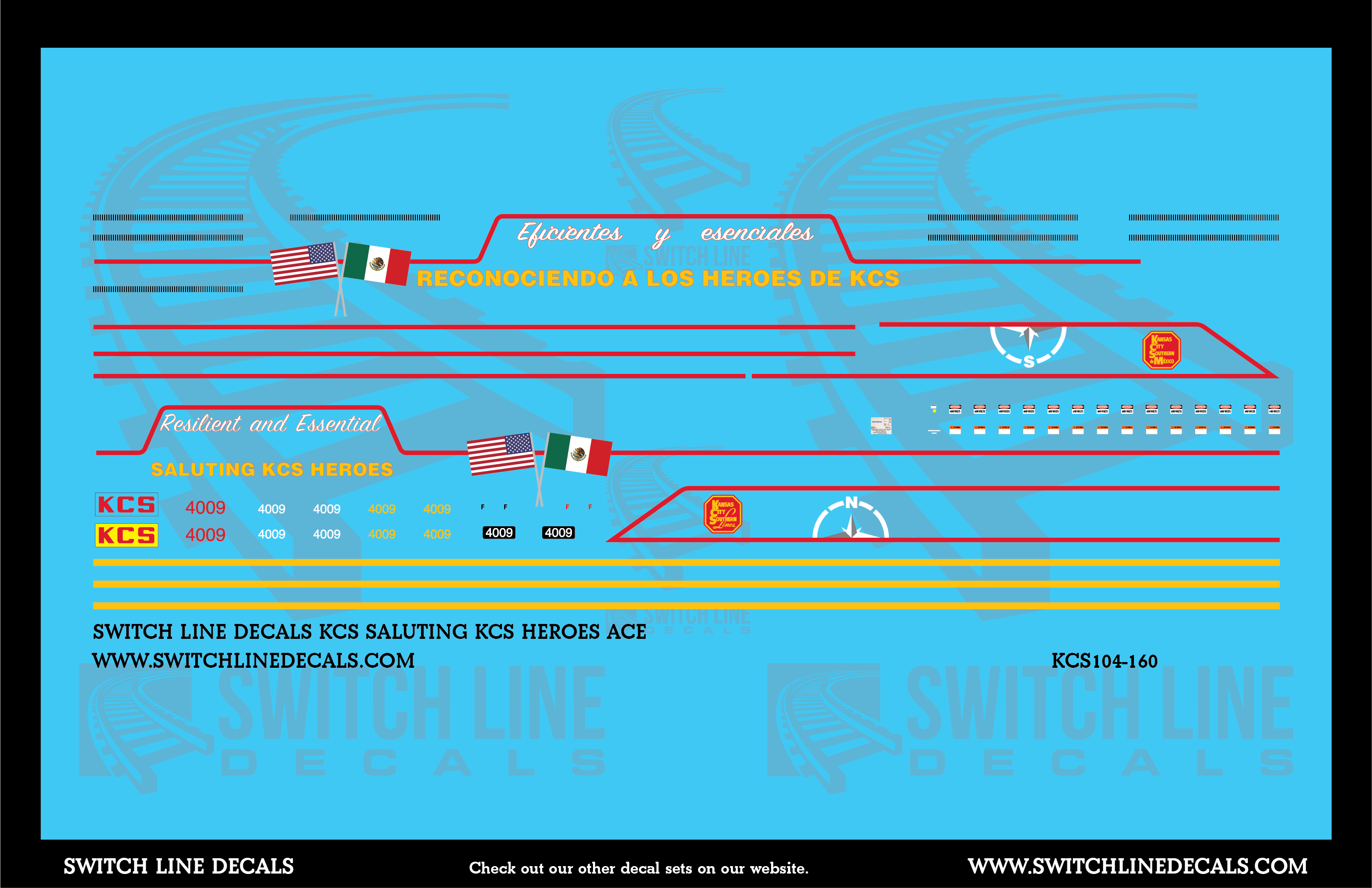 N Scale Kansas City Southern Saluting KCS Heroes SD70ACE Locomotive De ...