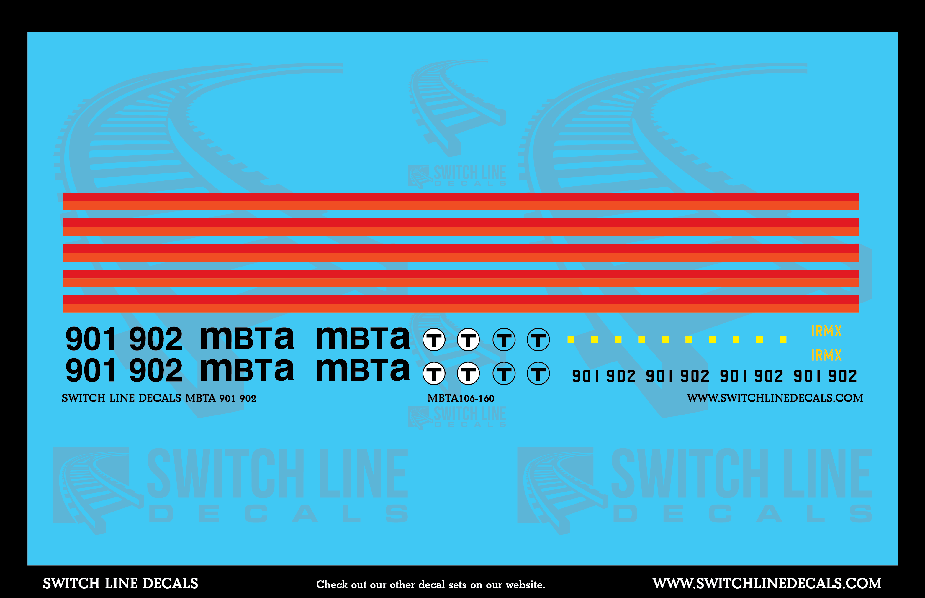 N Scale MBTA 901 & 902 GP9 Locomotive Decal Set – Mountain West Model ...