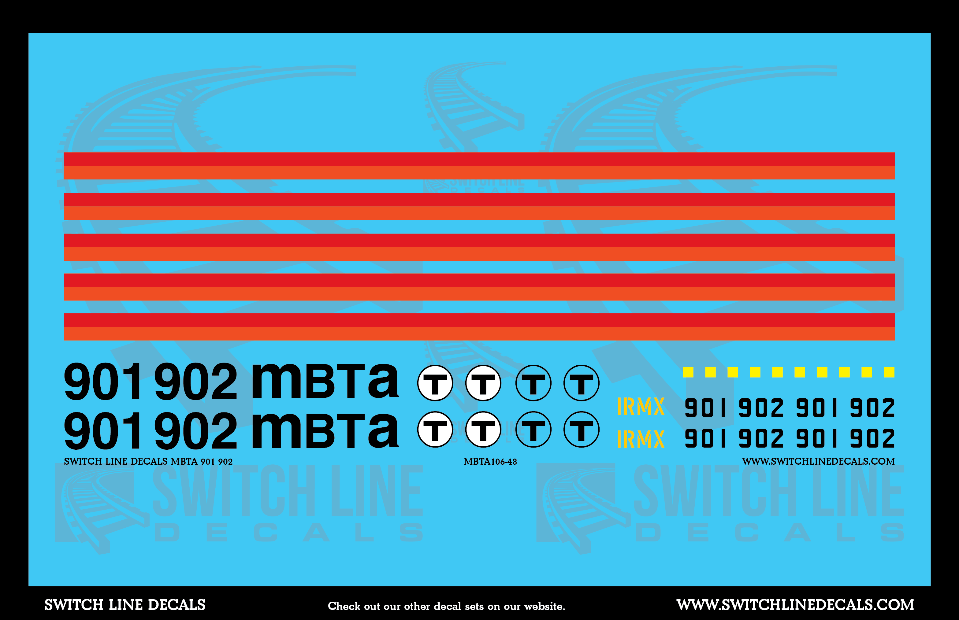 O Scale MBTA 901 & 902 GP9 Locomotive Decal Set – Mountain West Model ...