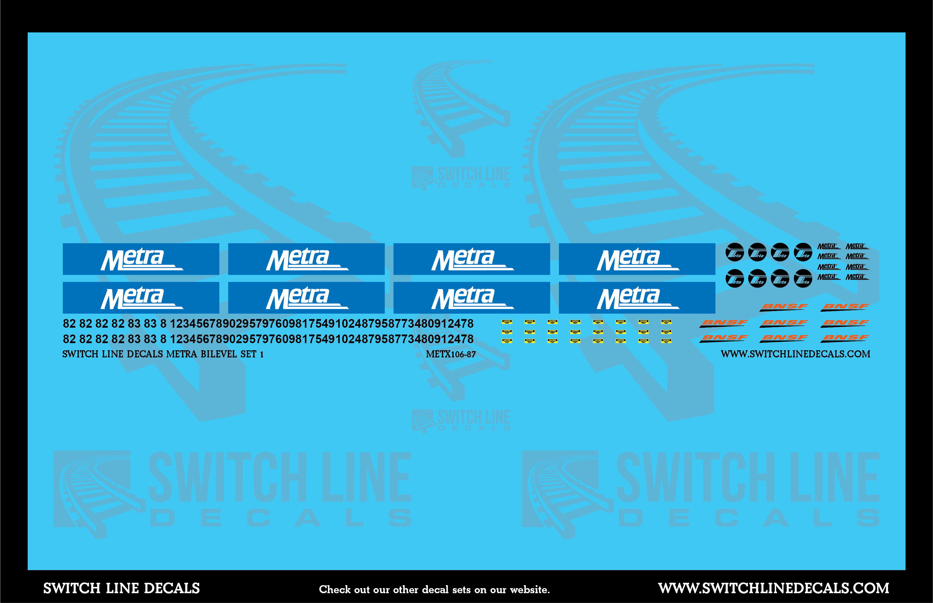 HO Scale Metra Bilevel Set 1 Decal Set – Mountain West Model Trains