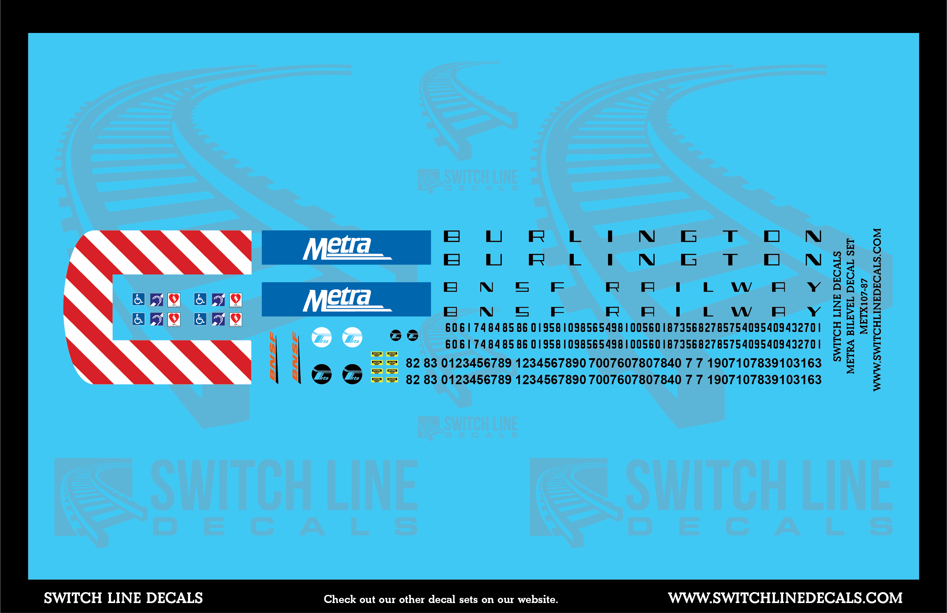 HO Scale Metra Bilevel Decal Set – Mountain West Model Trains