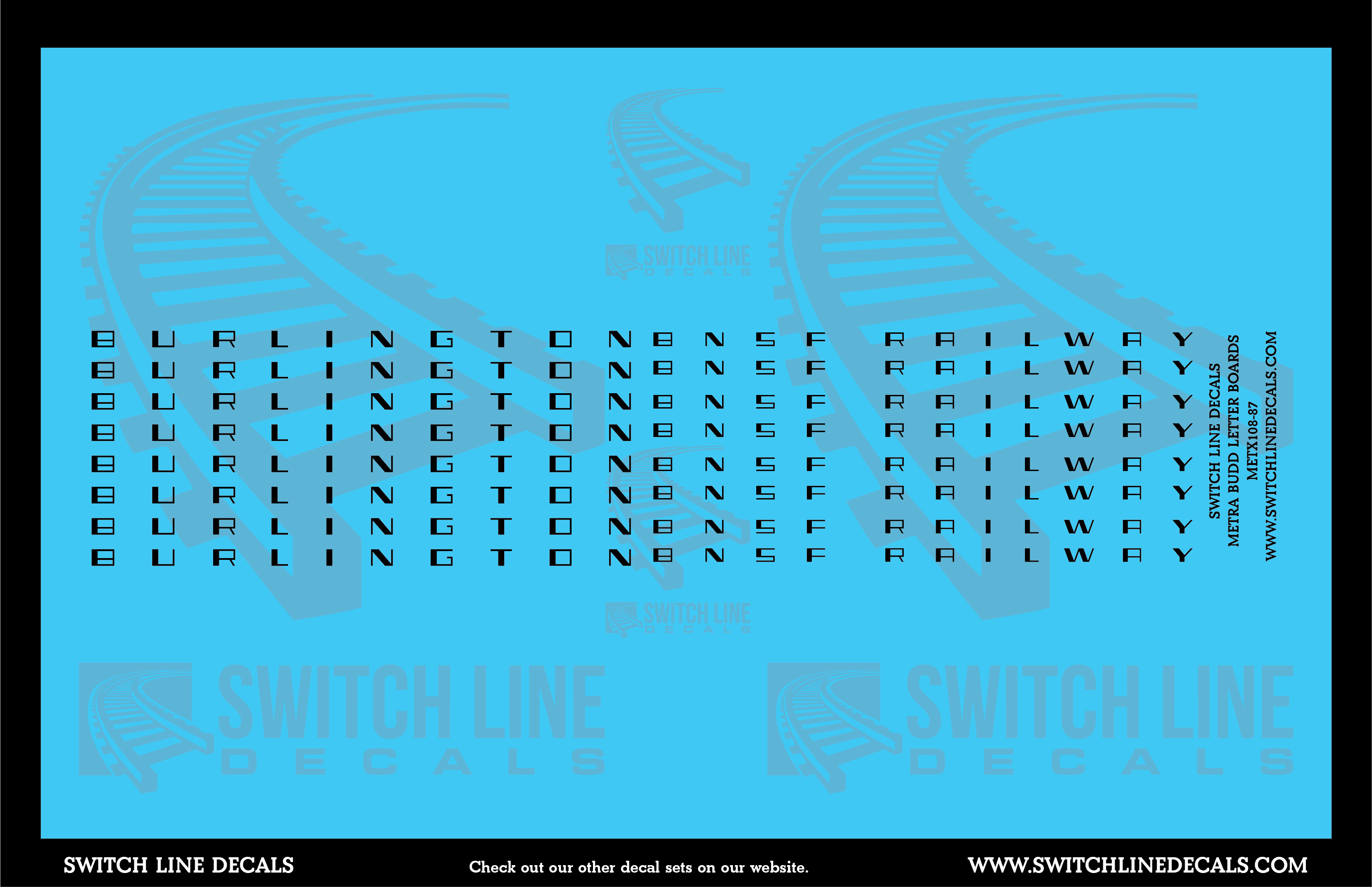 HO Scale Metra Budd Letter Boards Decal Set – Mountain West Model Trains