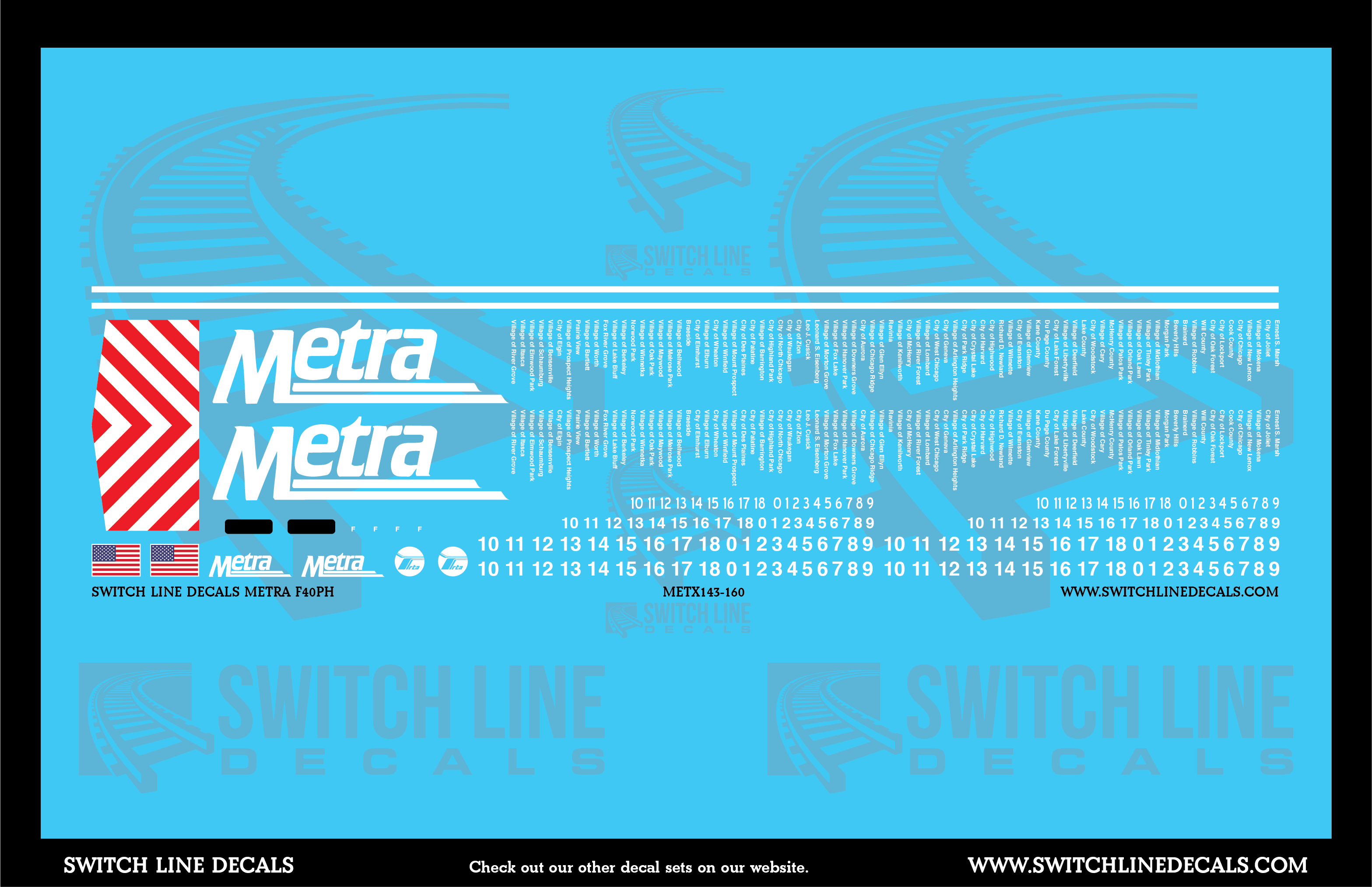 N Scale Metra F40PH Locomotive Decal Set – Mountain West Model Trains