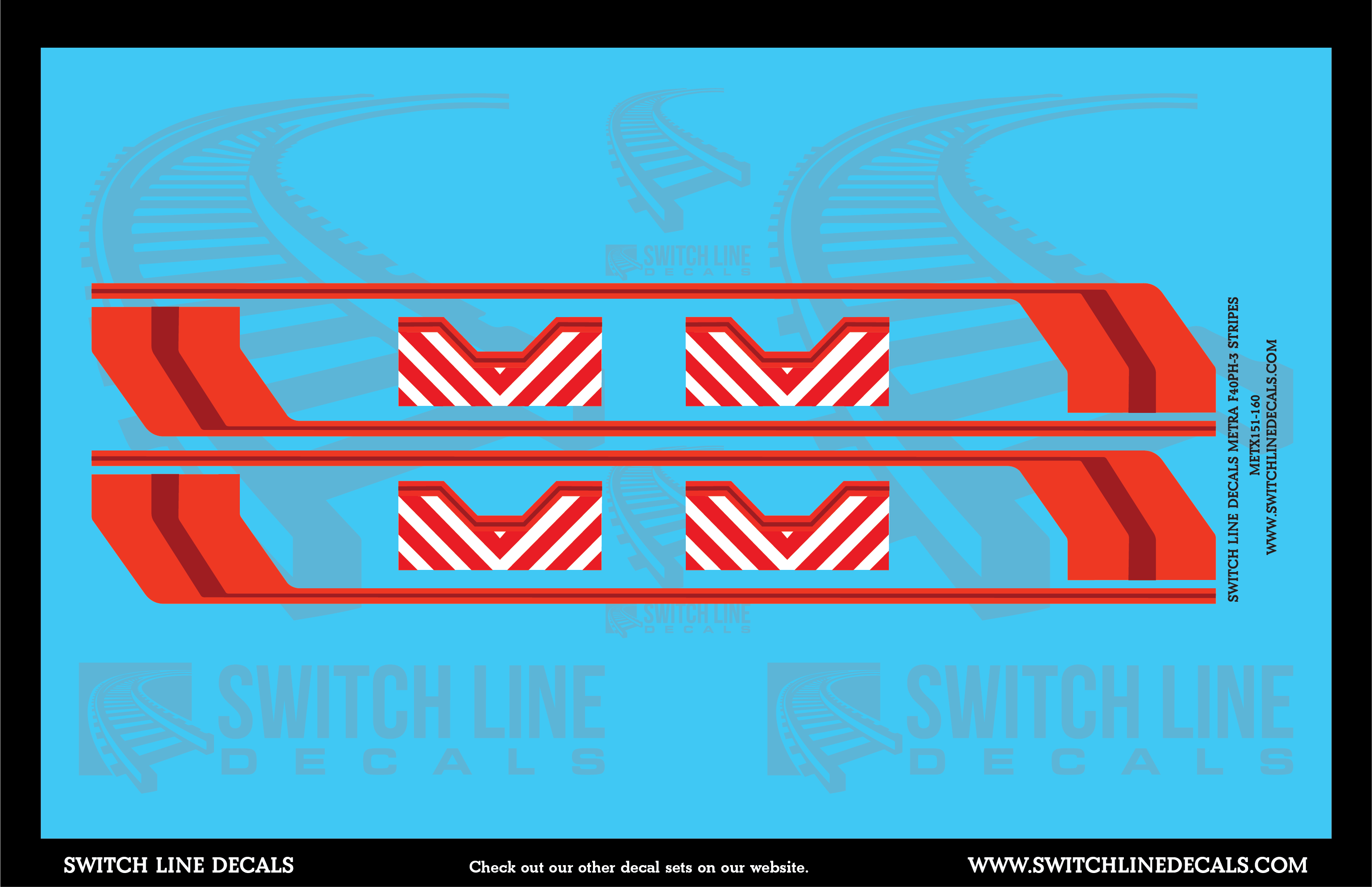 N Scale Metra F40PH-3 Stripes Decal Set – Mountain West Model Trains