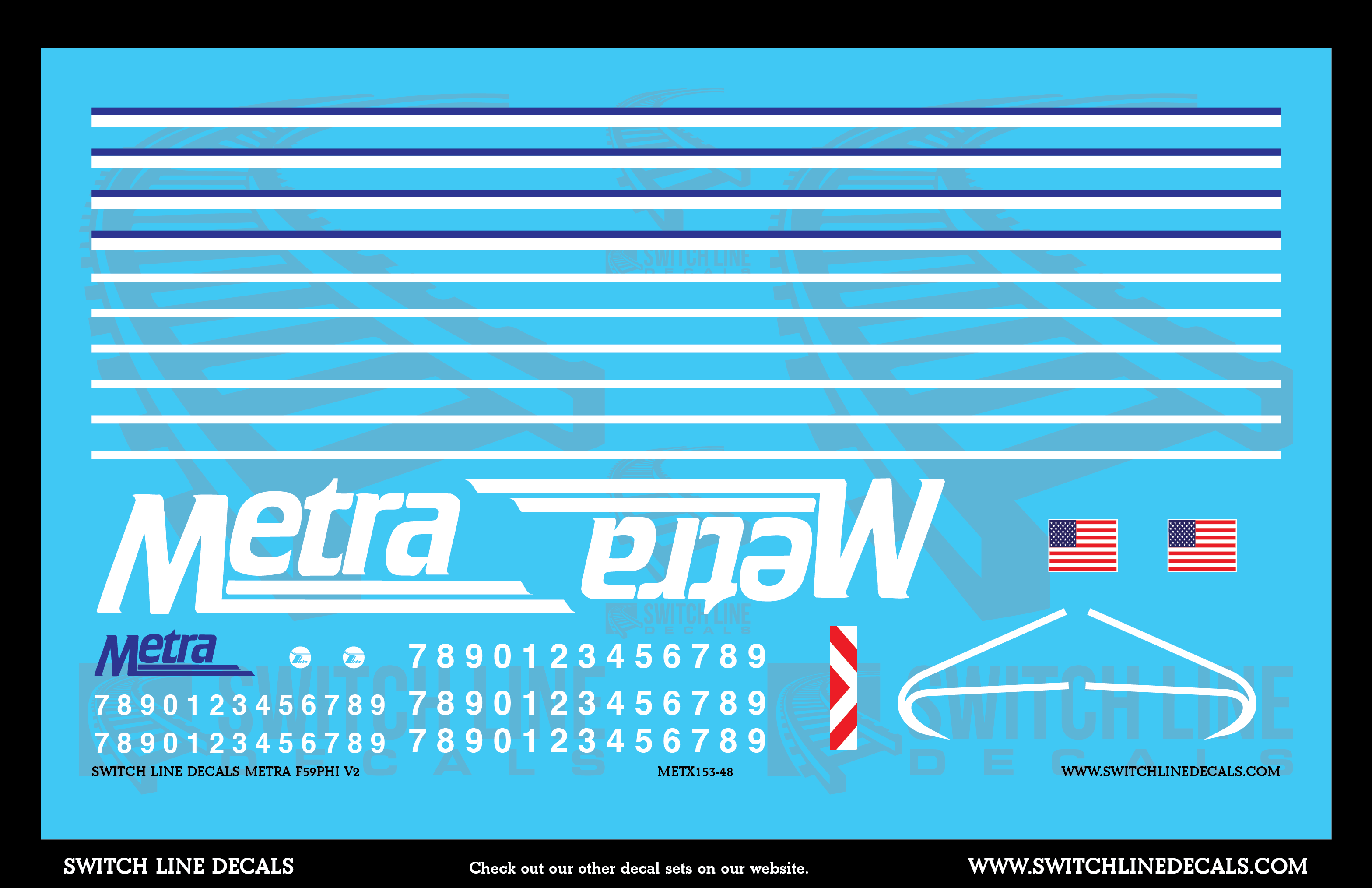 O Scale Metra F59PHI V2 Locomotive Decal Set – Mountain West Model Trains