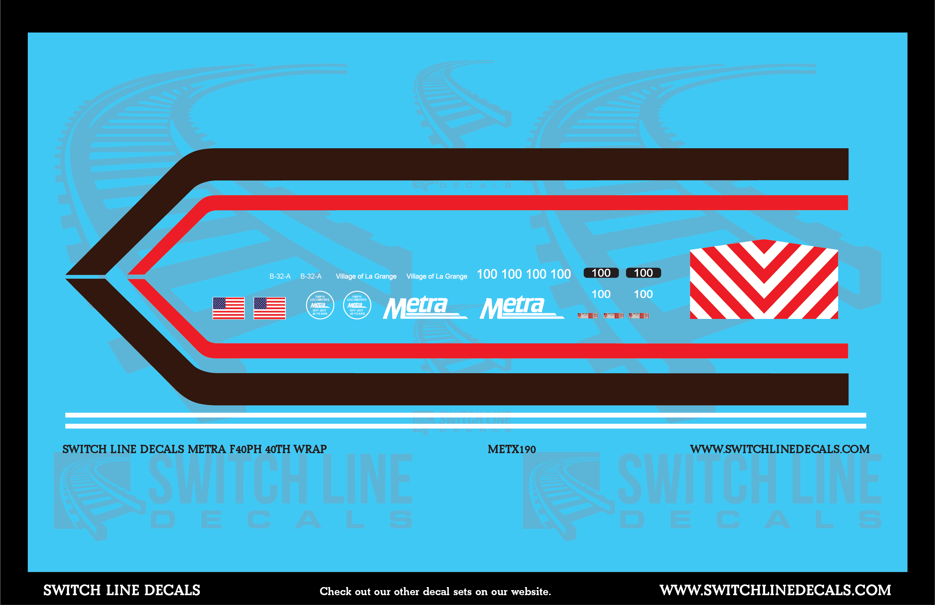 HO Scale Metra 100 RTA 40th Anniversary Wrap Locomotive Decal Set ...
