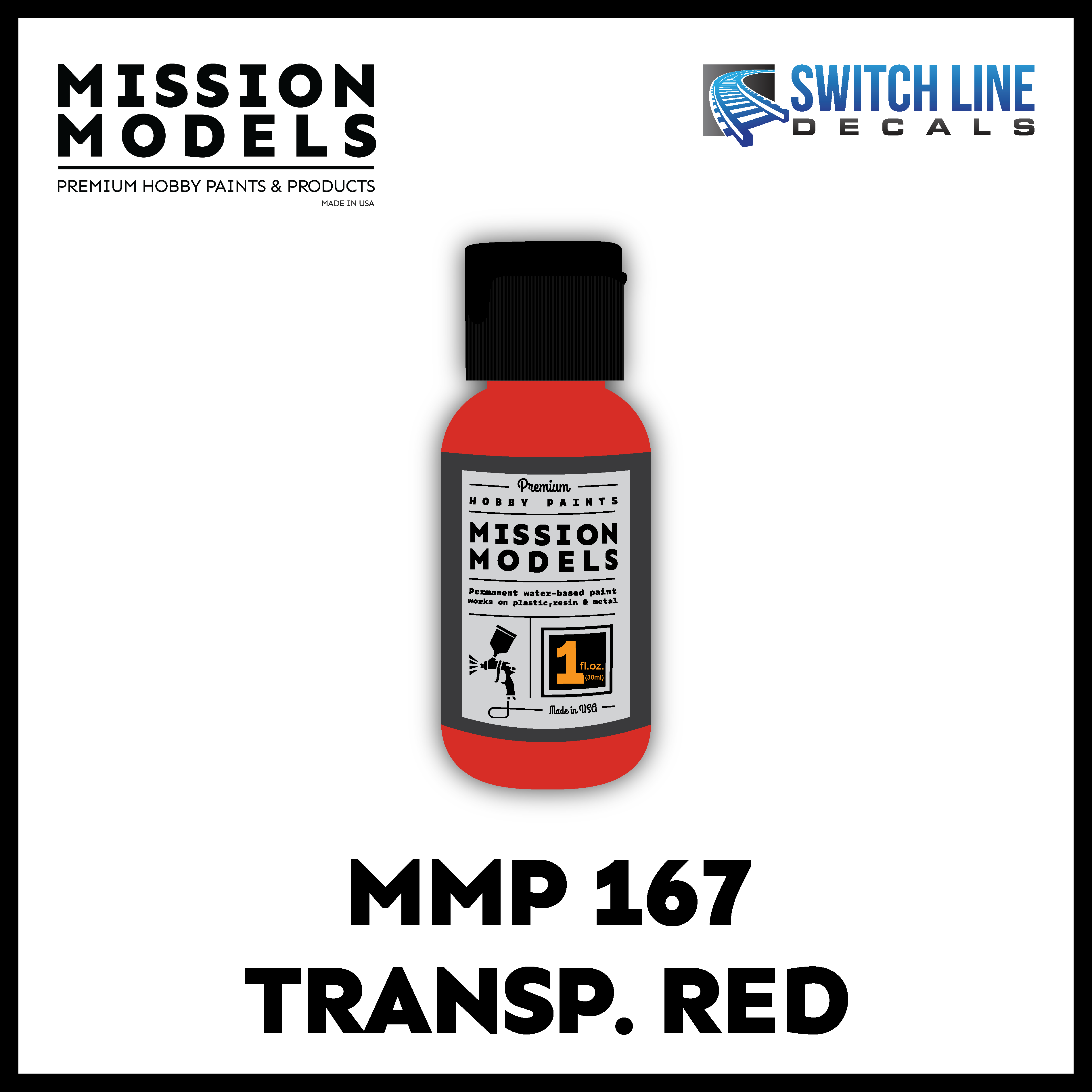 Mission Models Paint Transparent Red 1oz – Mountain West Model Trains
