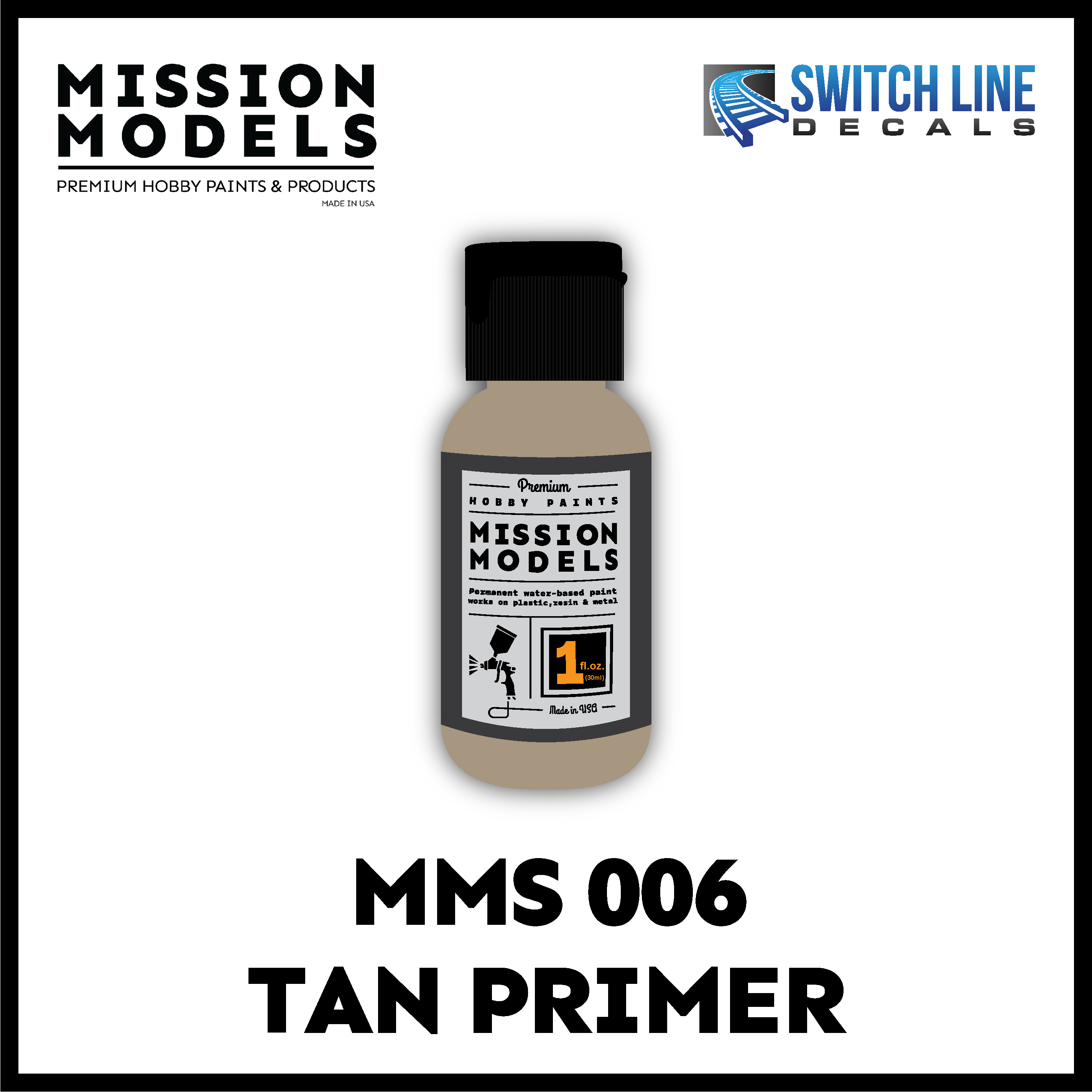 Mission Models Paint Tan Primer 1oz – Mountain West Model Trains