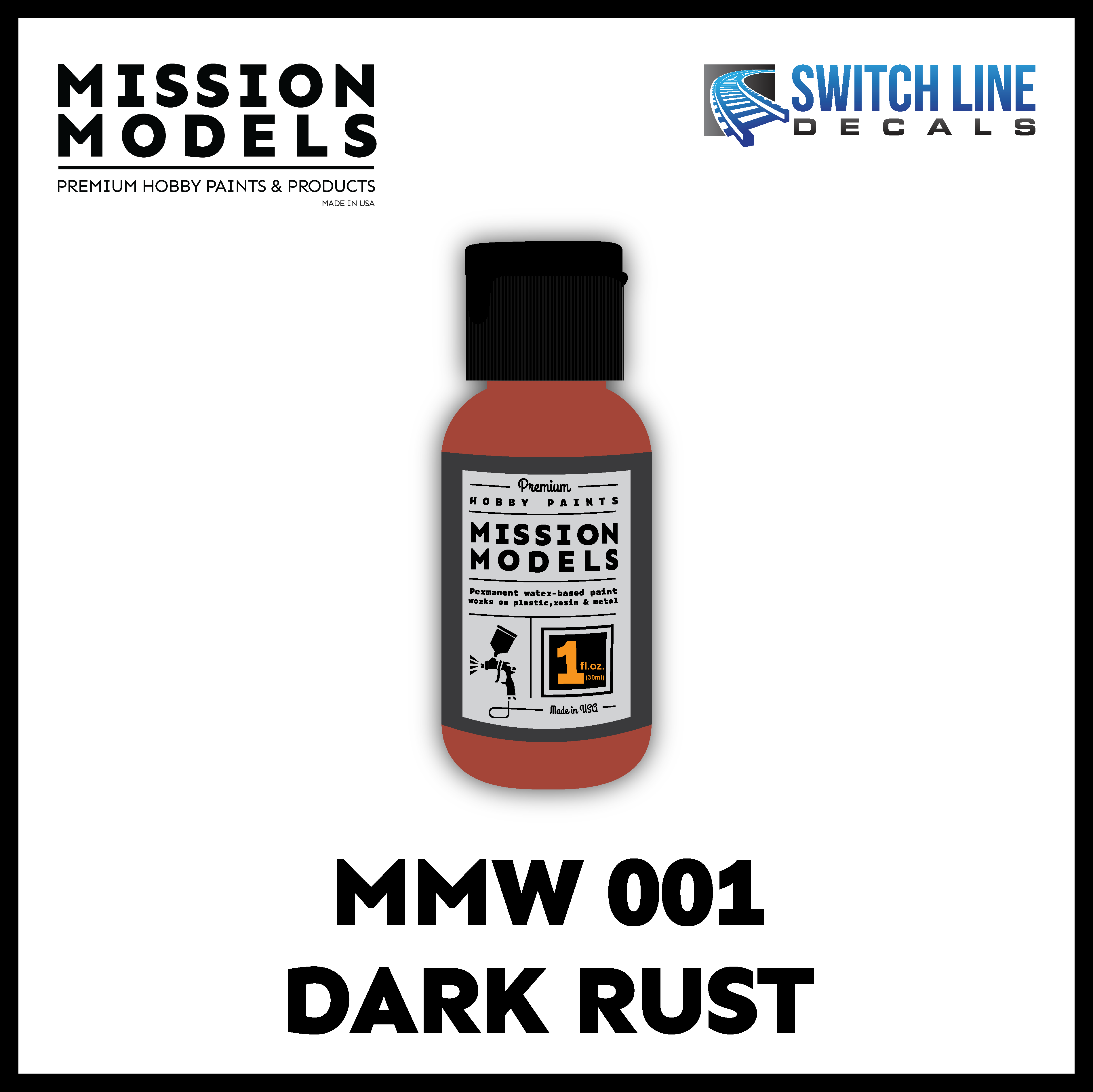 Mission Models Paint Dark Rust 1oz – Mountain West Model Trains