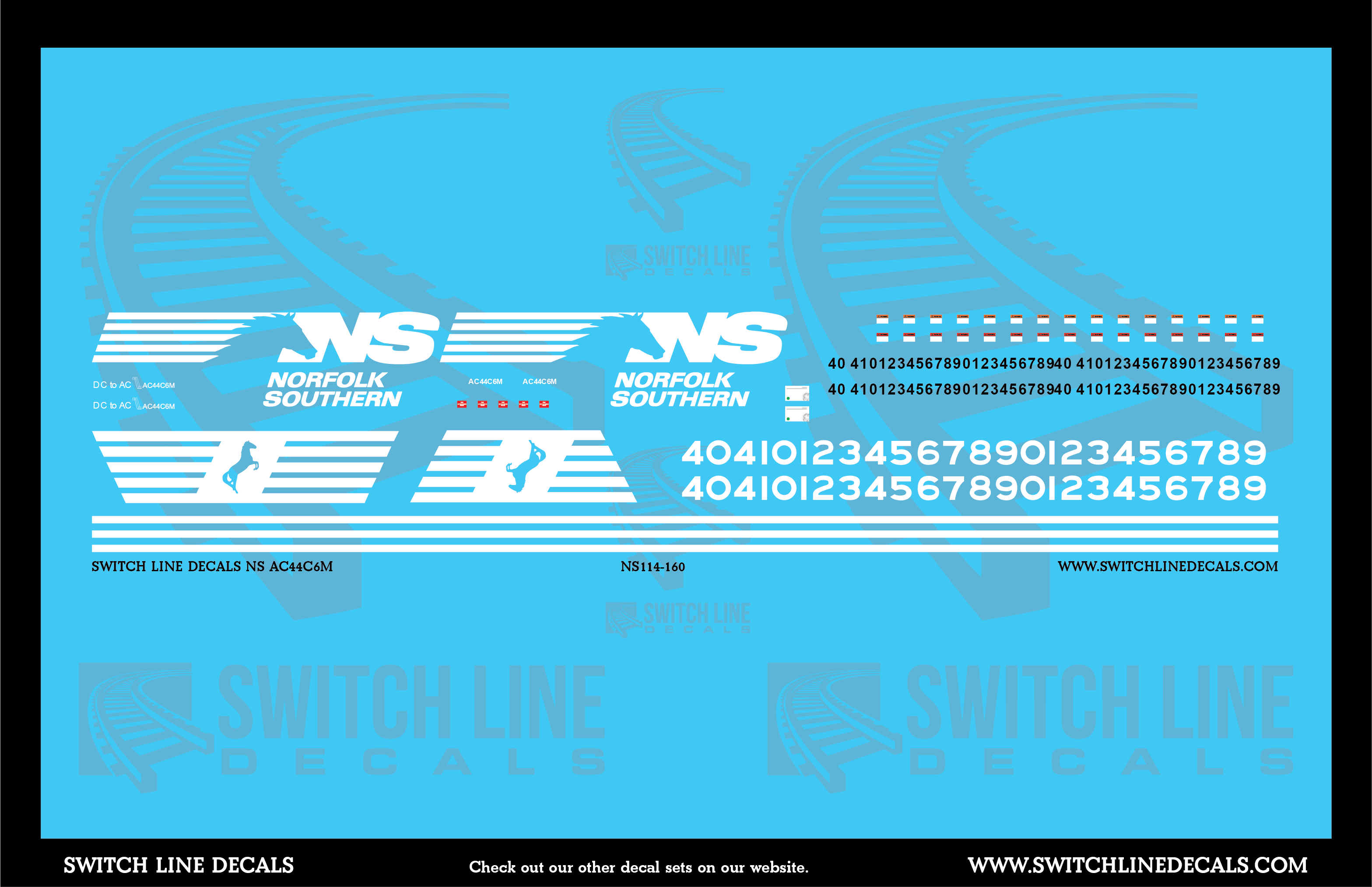 N Scale Norfolk Southern AC44C6M Locomotive Decal Set – Mountain West ...