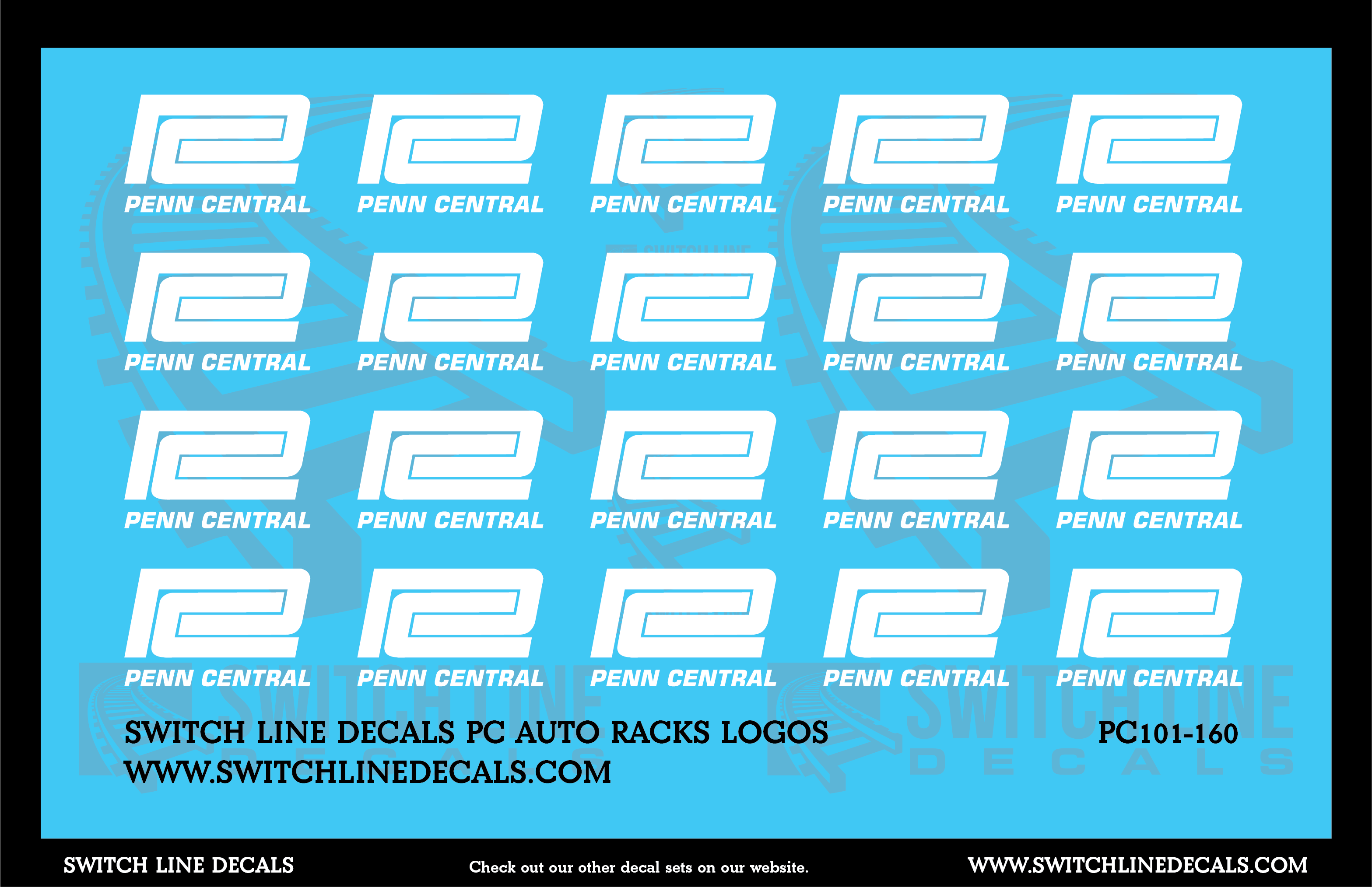 N Scale Penn Central Auto Rack Logos Decal Set – Mountain West Model Trains