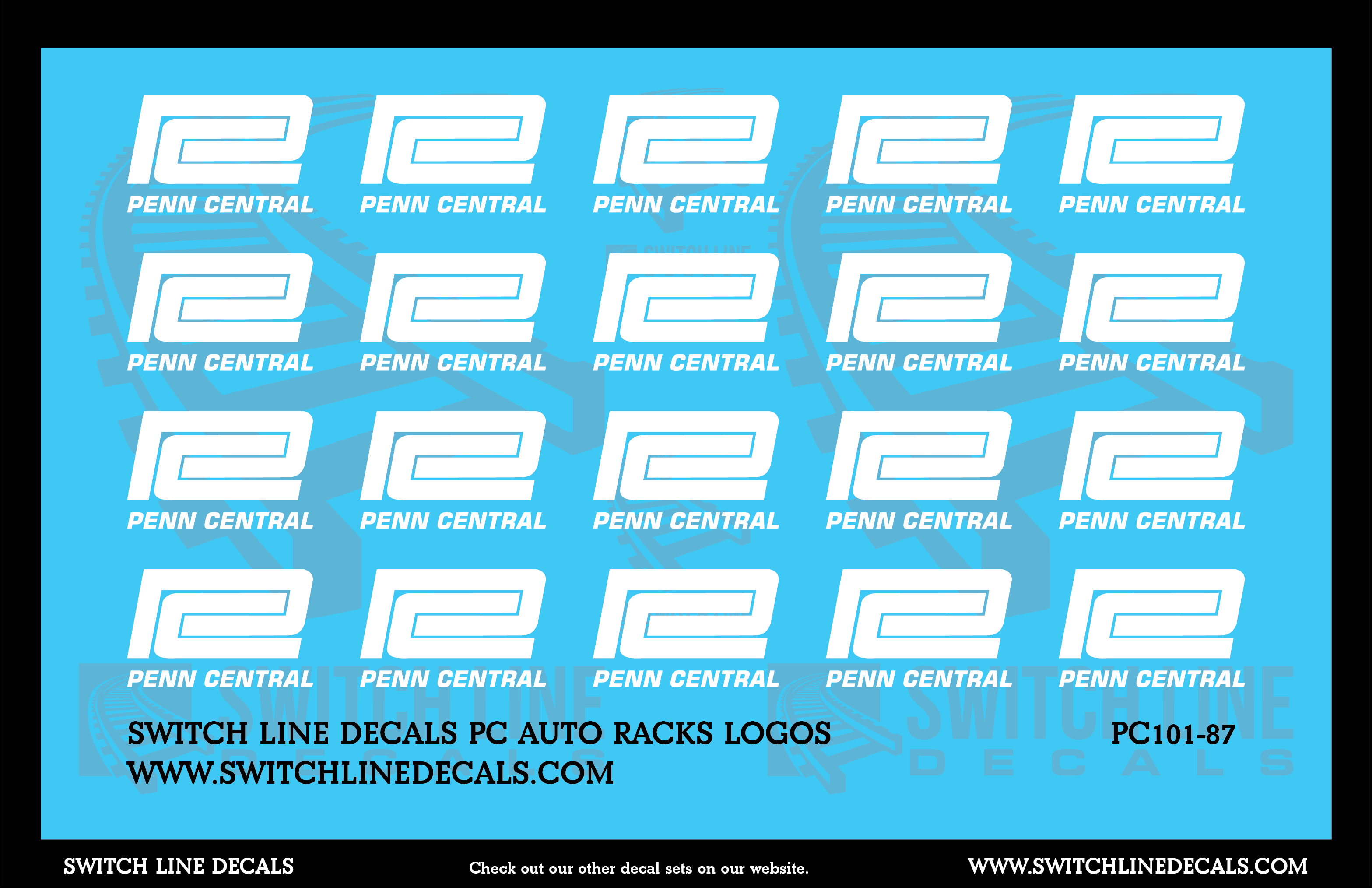 HO Scale Penn Central Auto Rack Logos Decal Set – Mountain West Model ...