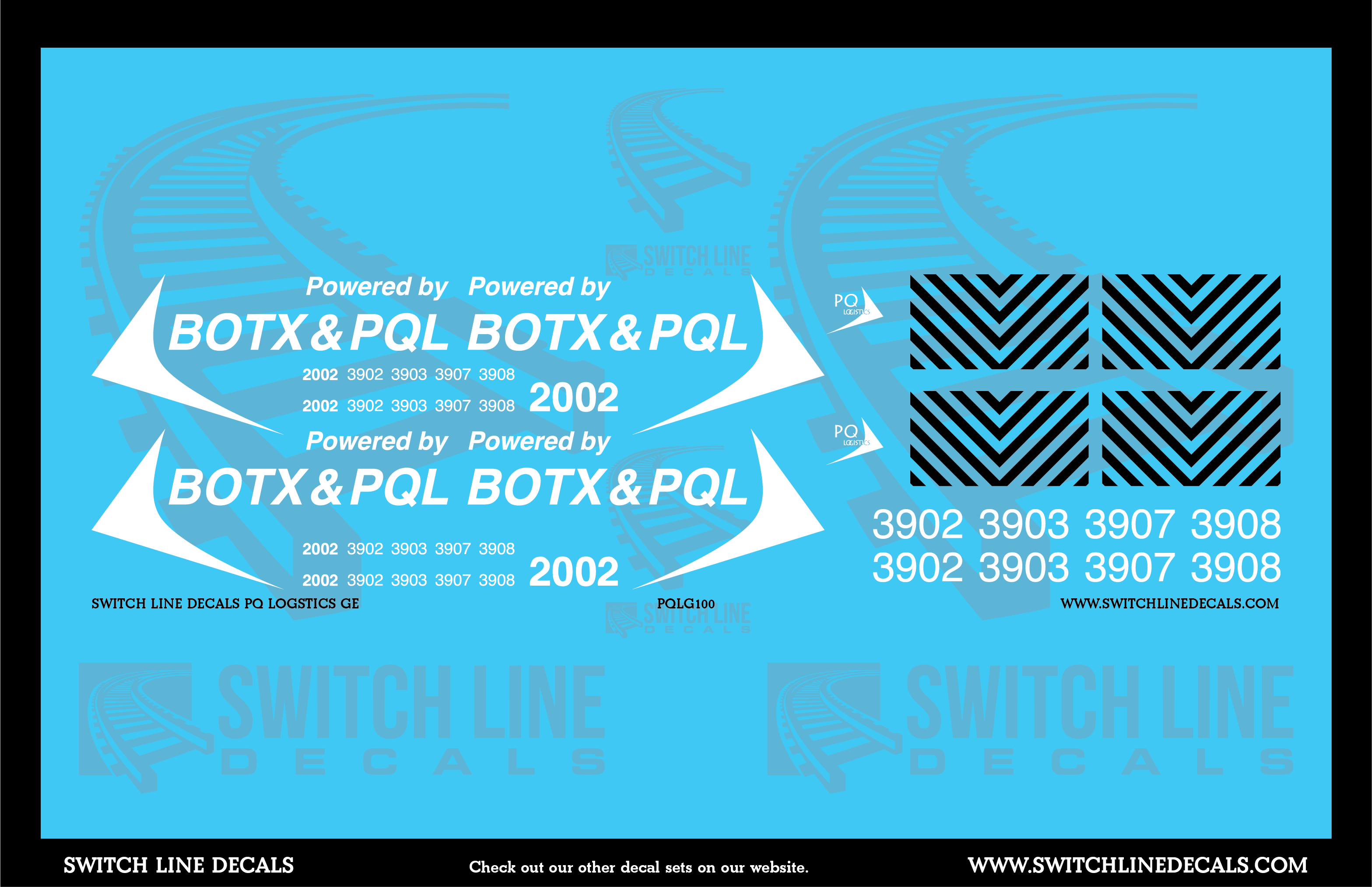 N Scale PQ Logistics GE Locomotives Decal Set – Mountain West Model Trains