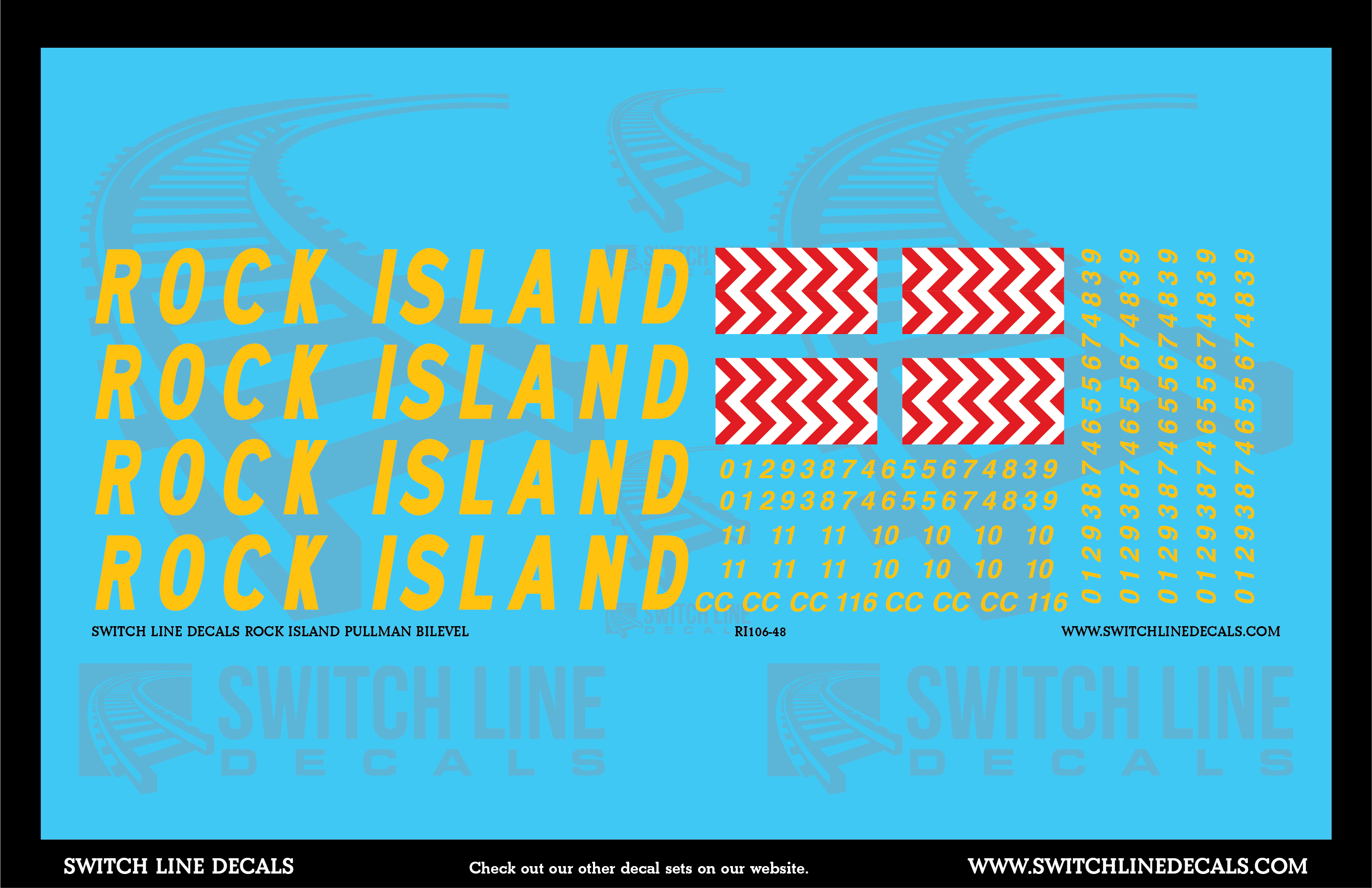 O Scale Rock Island Pullman Bilevel Car Decal Set – Mountain West Model ...