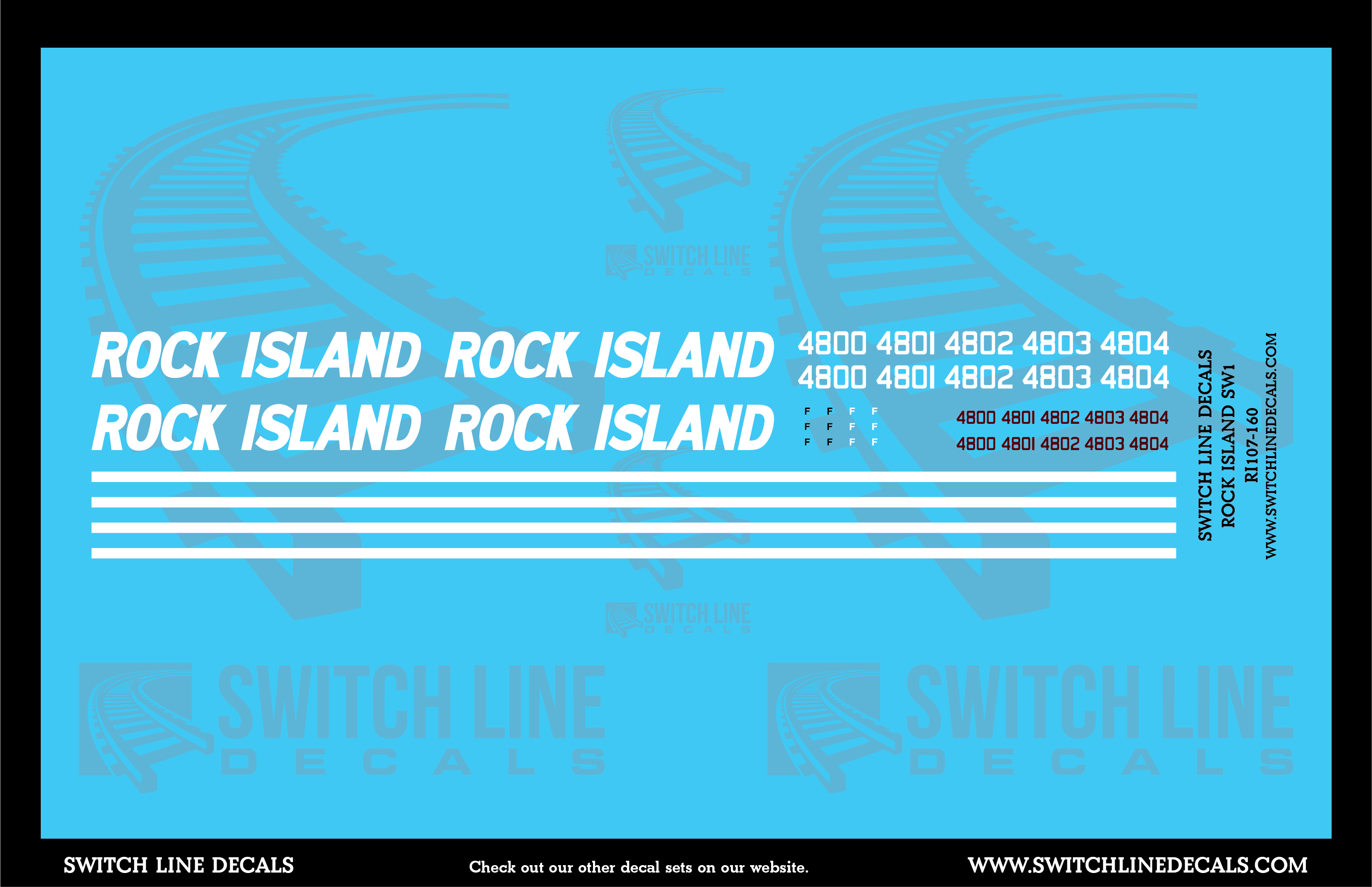 N Scale Rock Island SW1 Locomotive Decal Set – Mountain West Model Trains