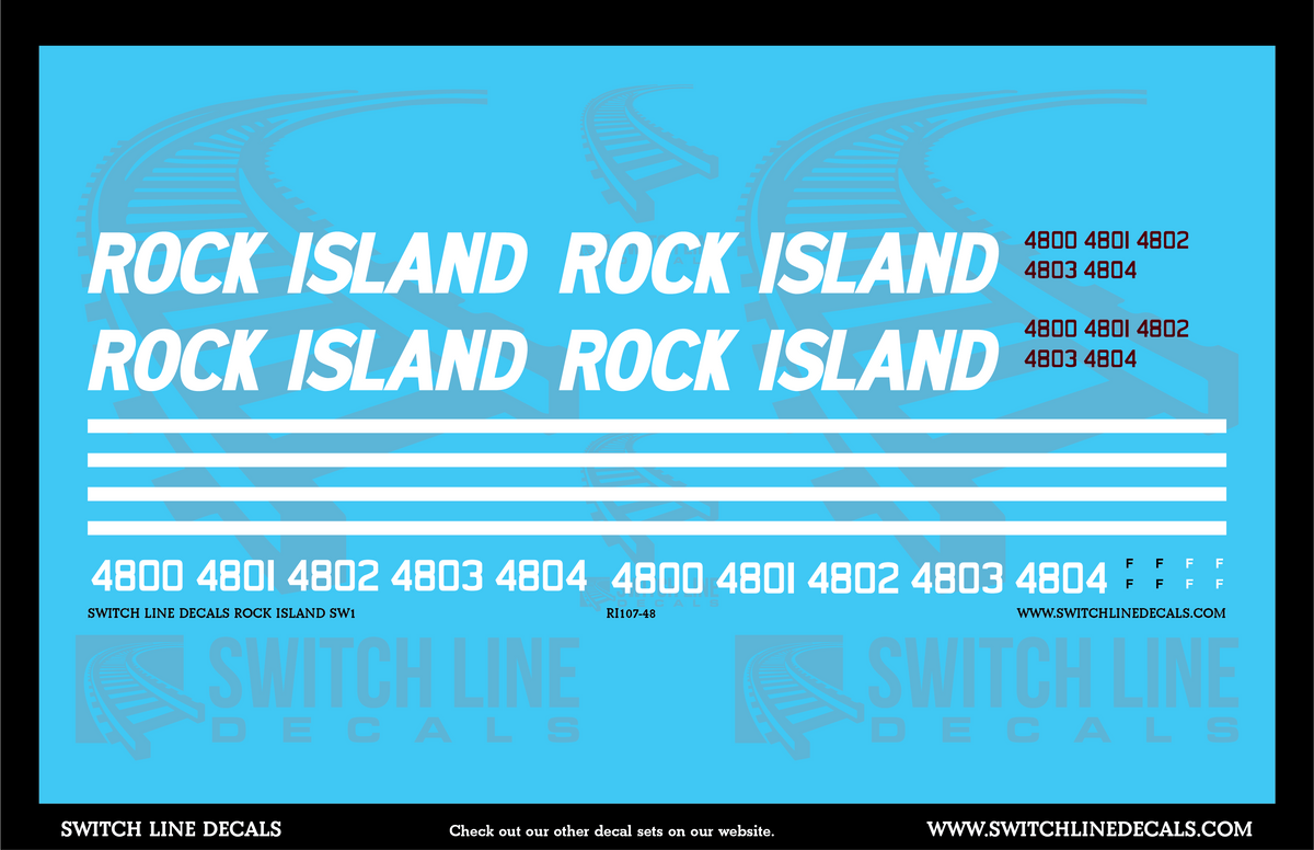 O Scale Rock Island SW1 Locomotive Decal Set – Mountain West Model Trains