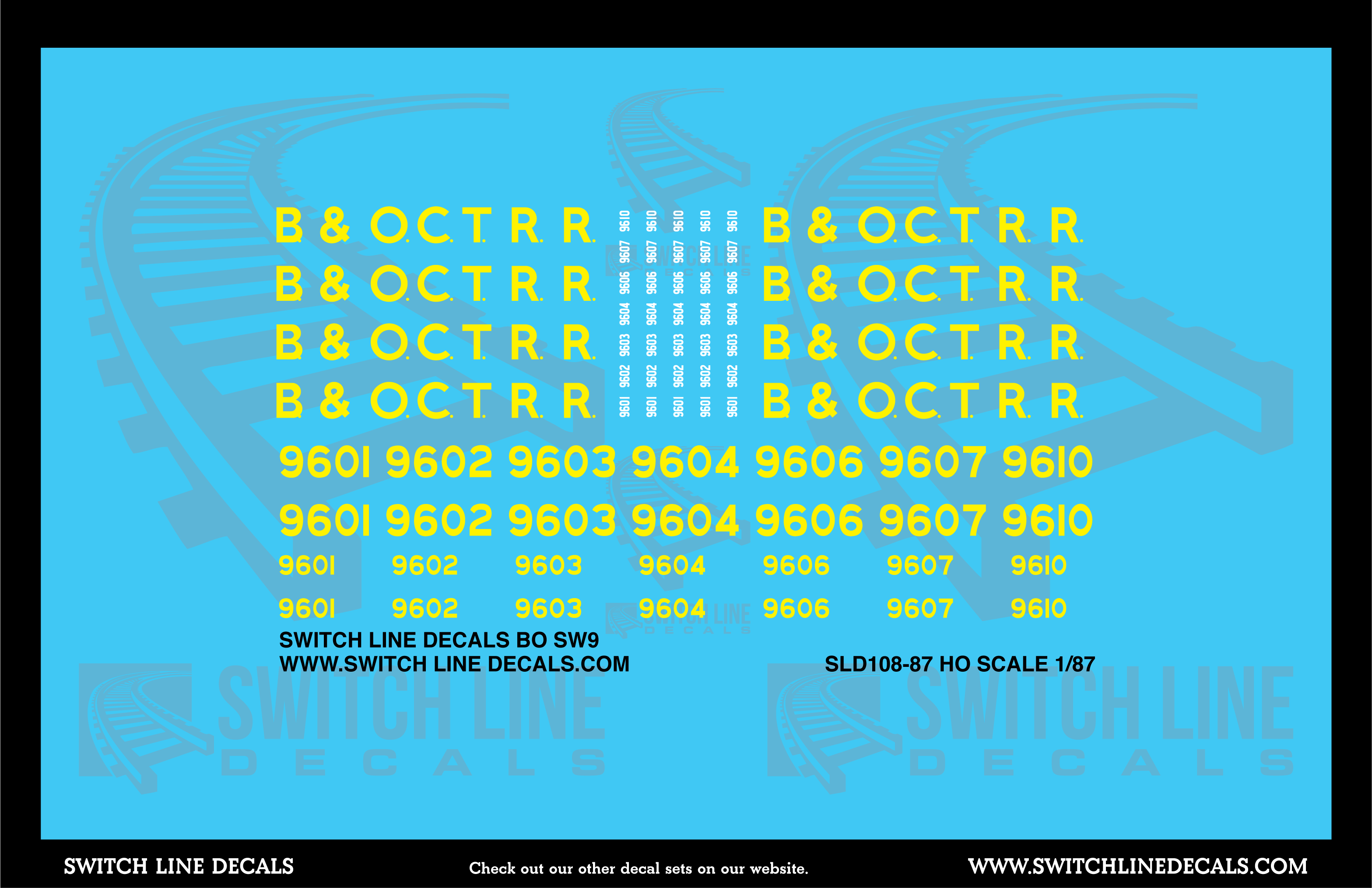 HO Scale Baltimore and Ohio SW9 Locomotive Decal Set – Mountain West ...
