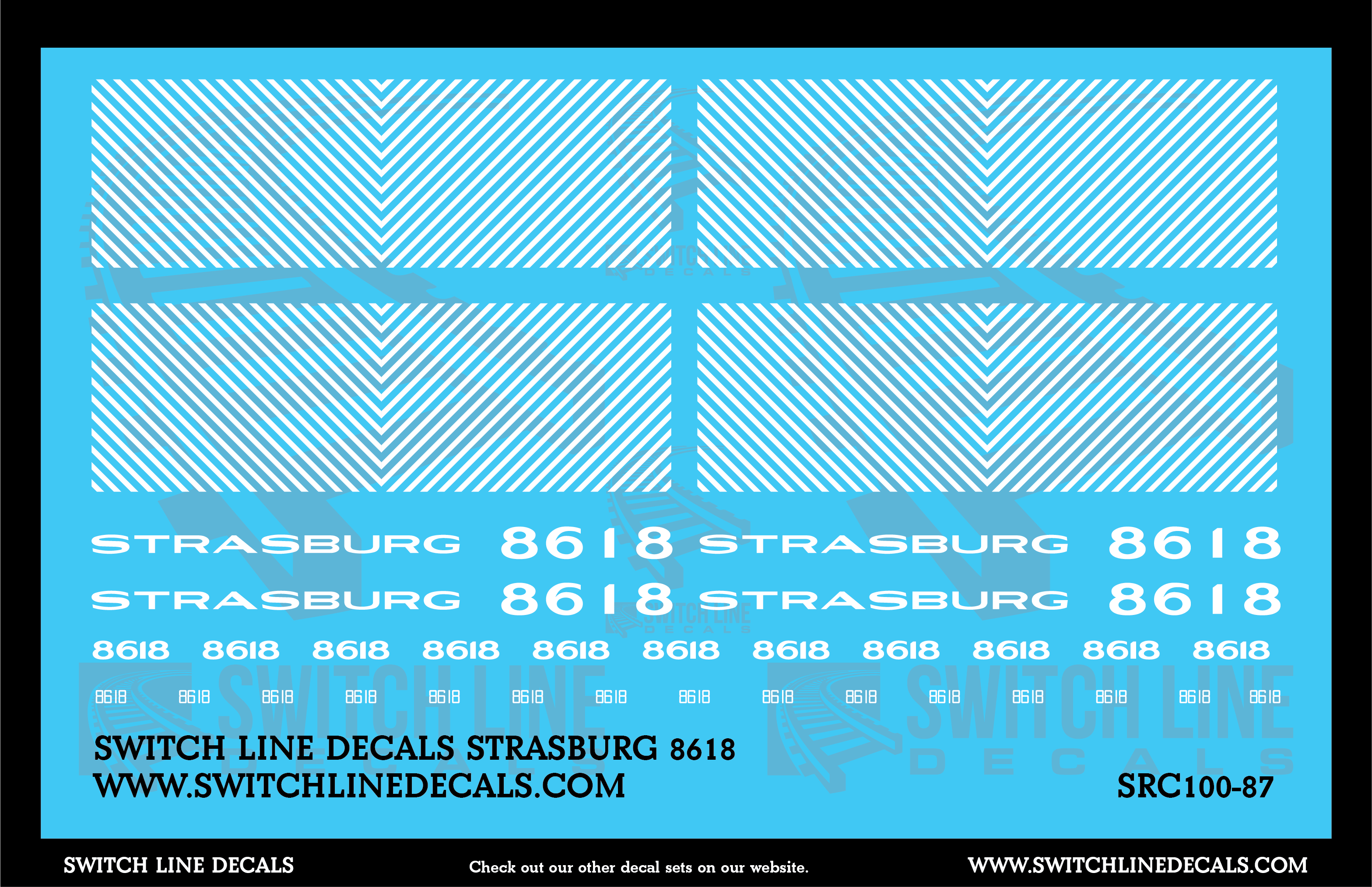 HO Scale Strasburg Railroad SW8 8618 Locomotive Decal Set – Mountain ...