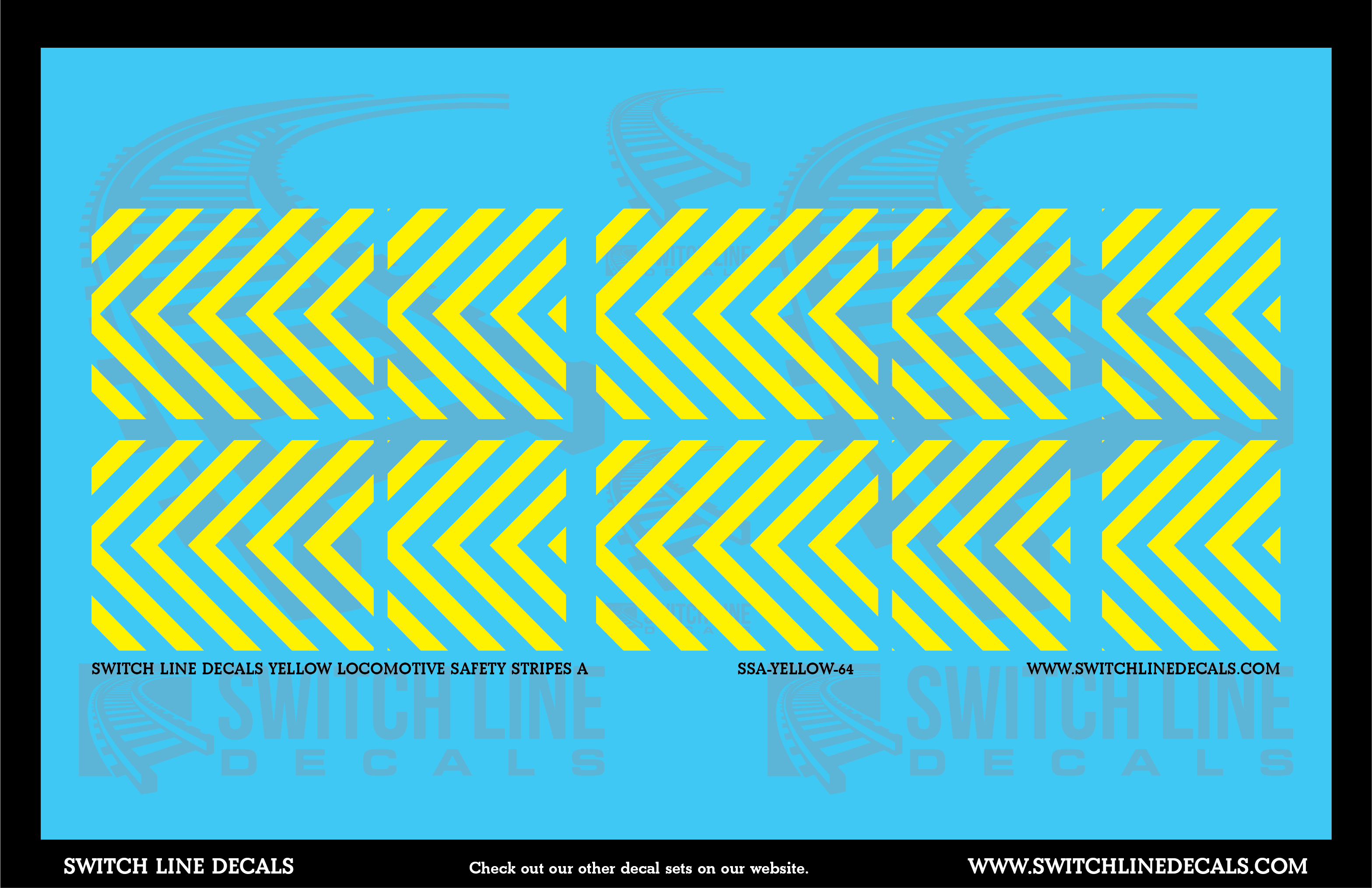 S Scale Yellow Locomotive Safety Stripes A Decal Set – Mountain West ...