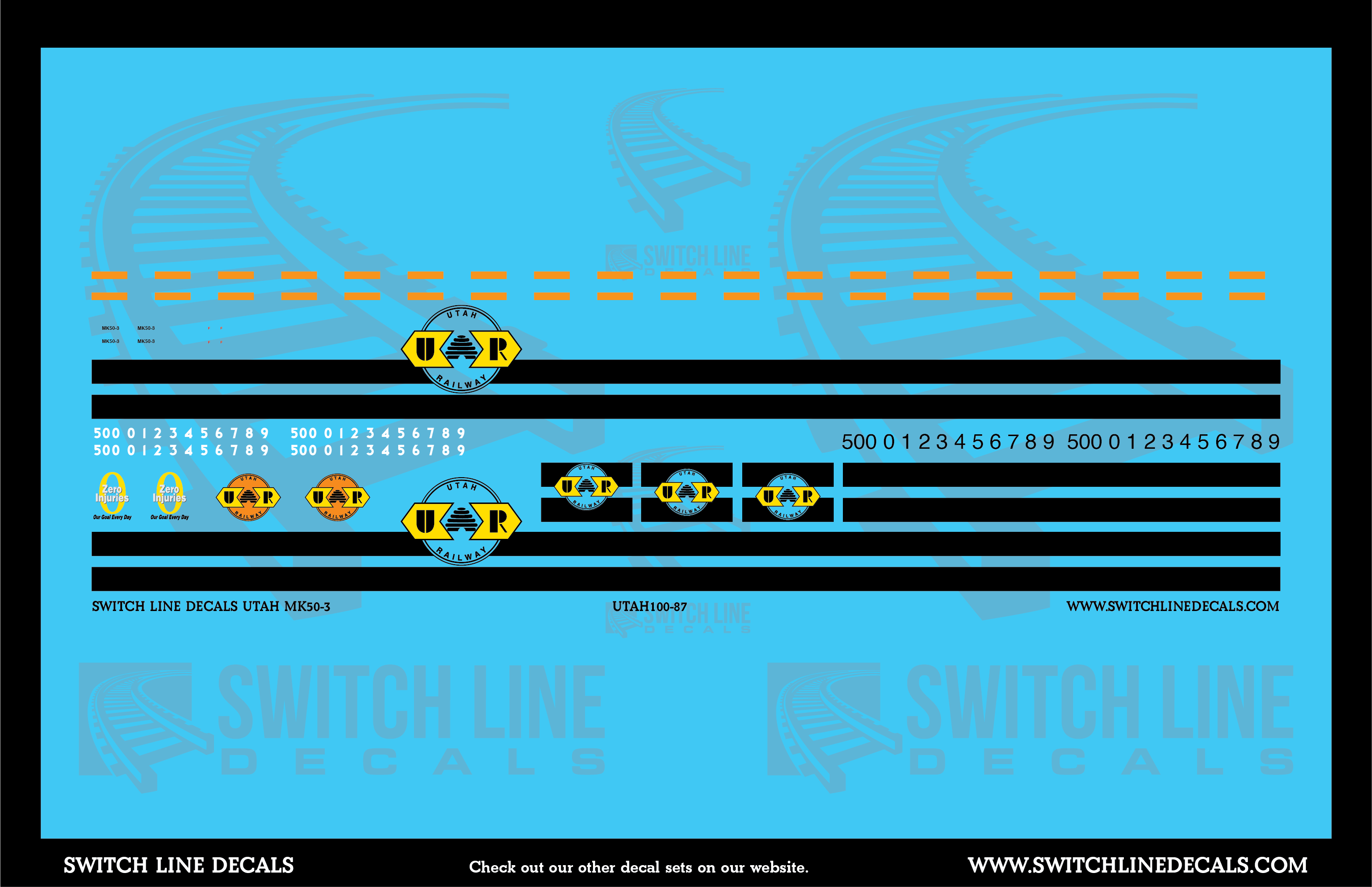 HO Scale Utah Railroad MK50-3 Locomotive Decal Set – Mountain West ...