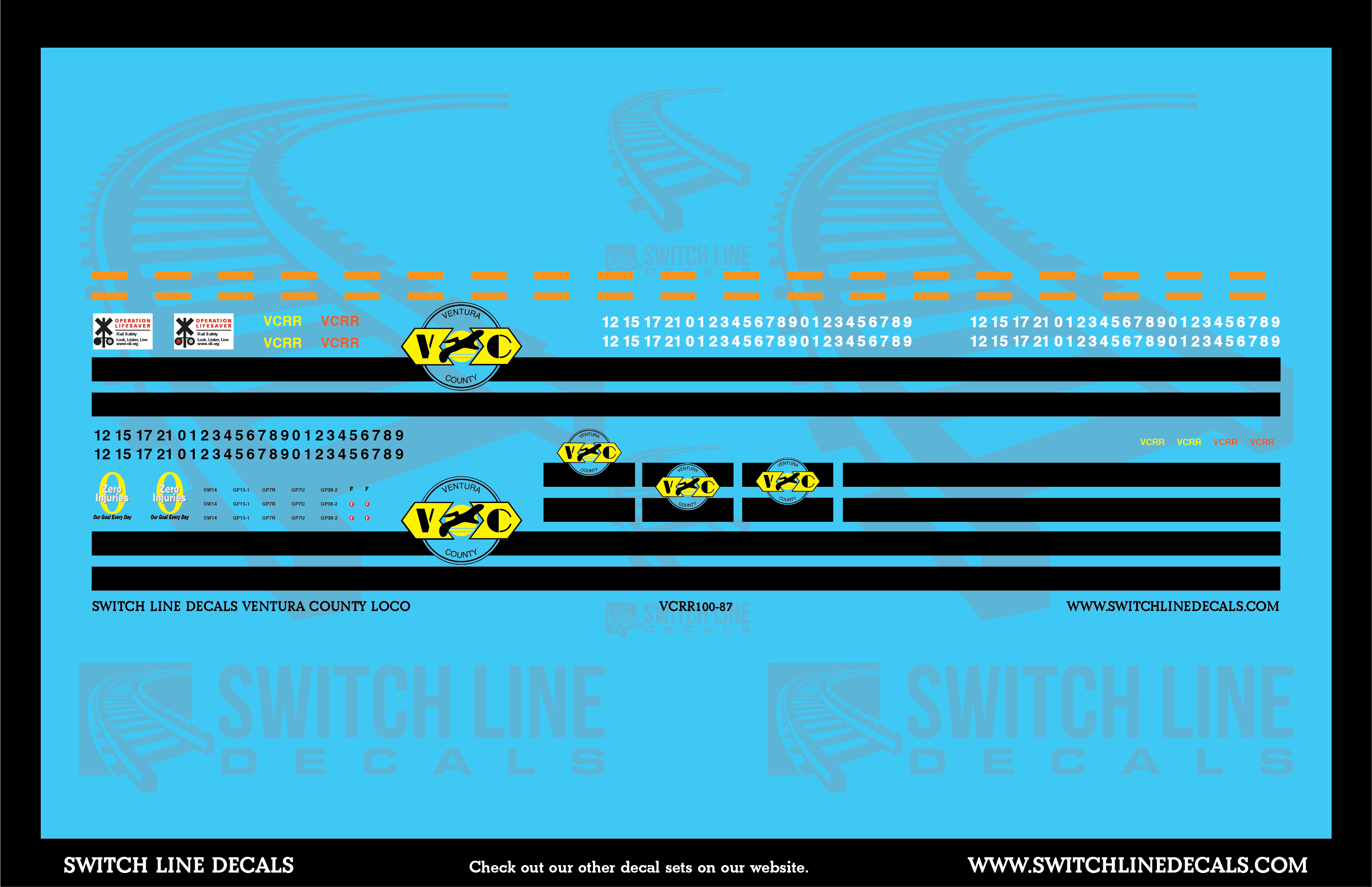 HO Scale Ventura County Locomotive Decal Set – Mountain West Model Trains