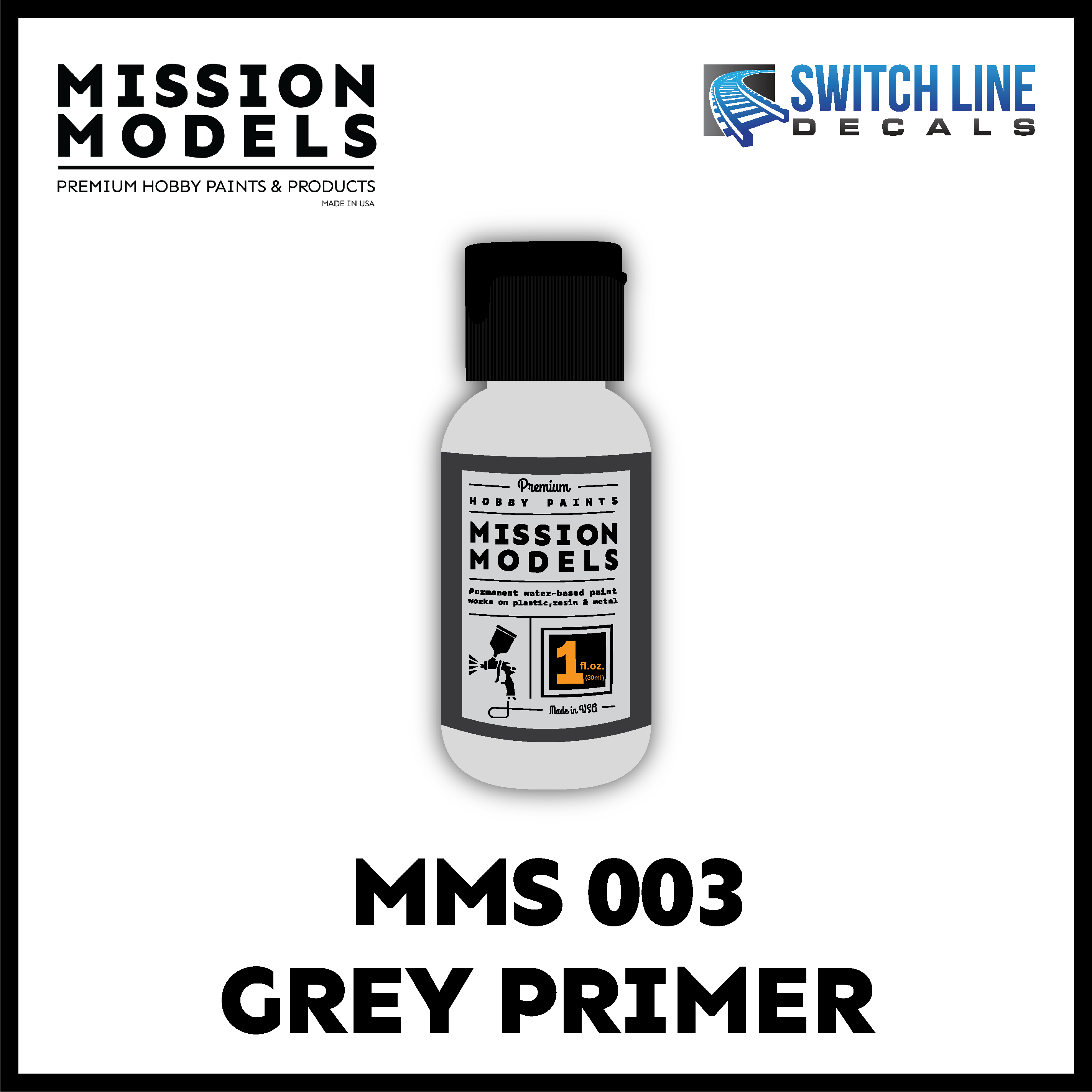 Mission Models Paint Grey Primer 1oz – Mountain West Model Trains